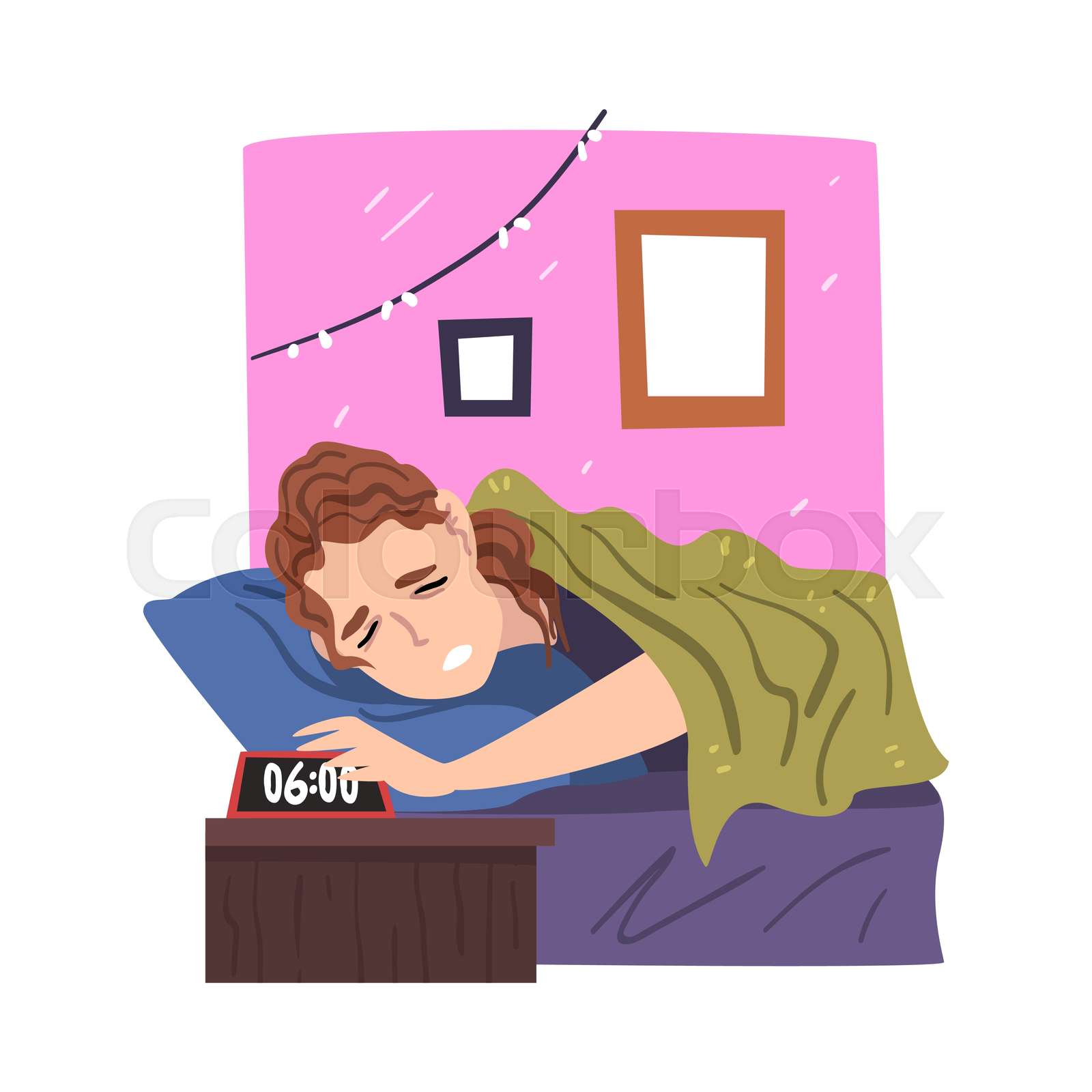 Girl Waking Up Cartoon