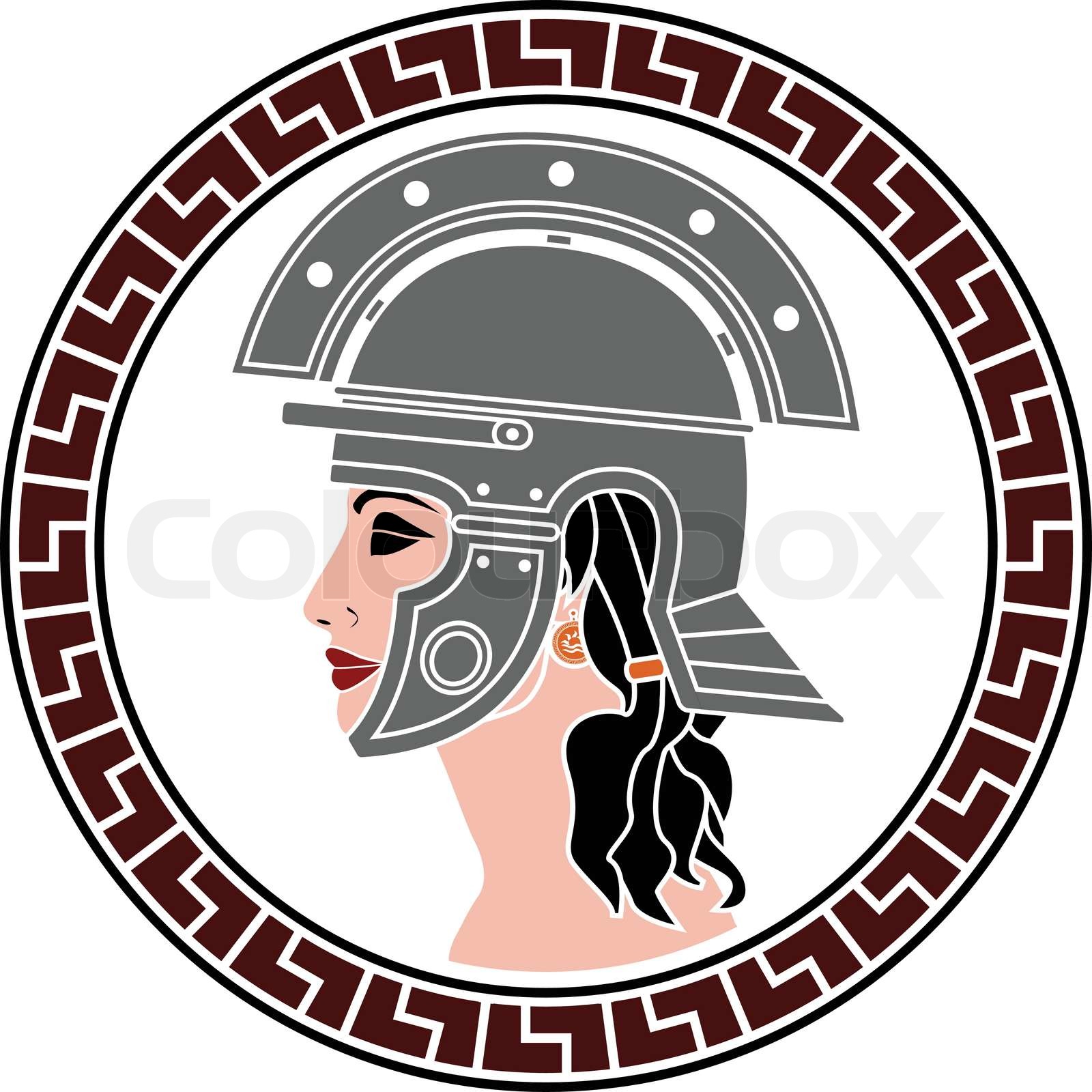 profile of amazon women. stencil | Stock vector | Colourbox