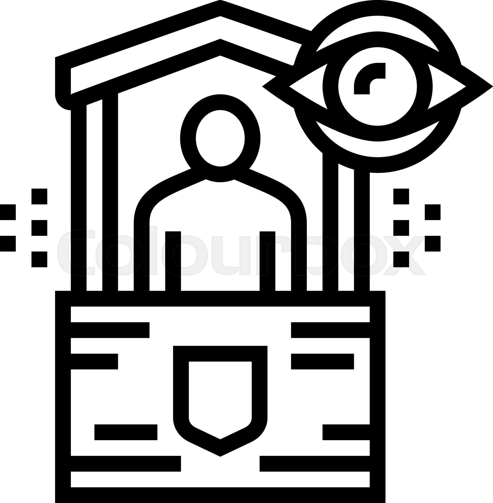 security post line icon vector isolated illustration | Stock vector ...