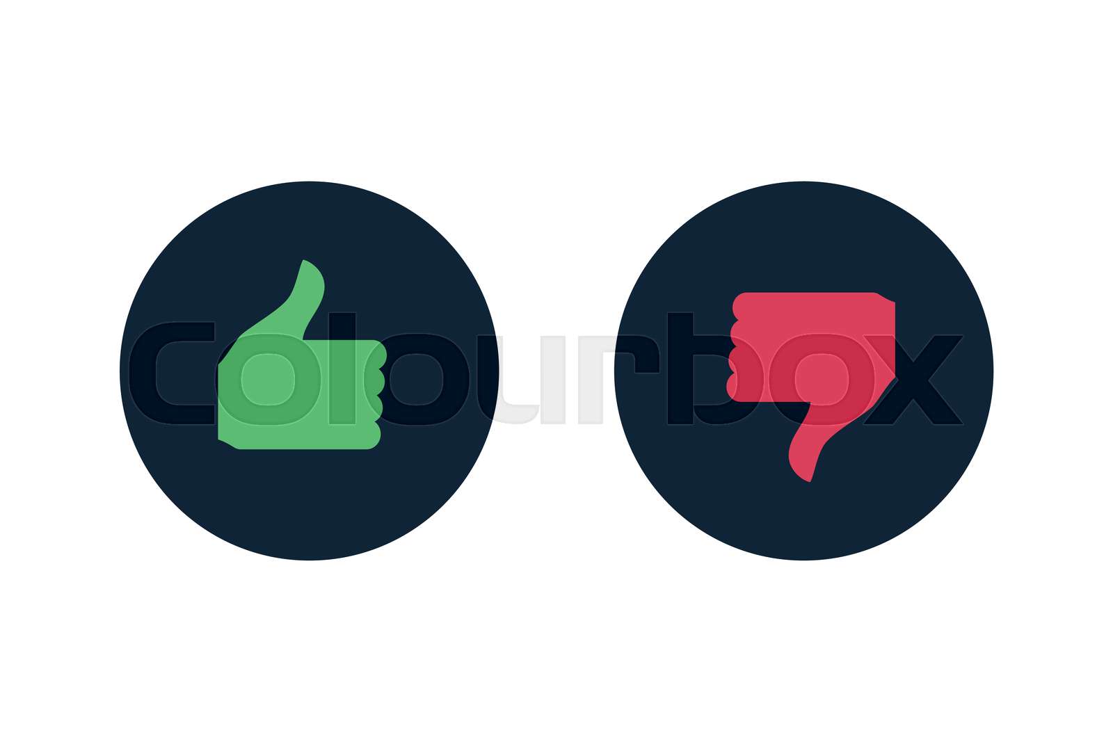 Green and red Like and dislike icon inside circle. | Stock vector ...