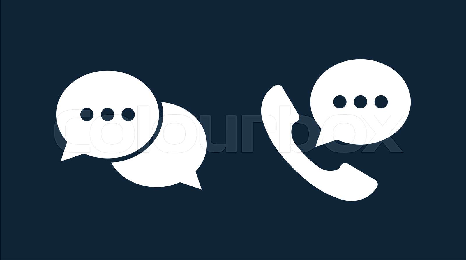 Phone call, chat icons on red circle button. | Stock vector | Colourbox