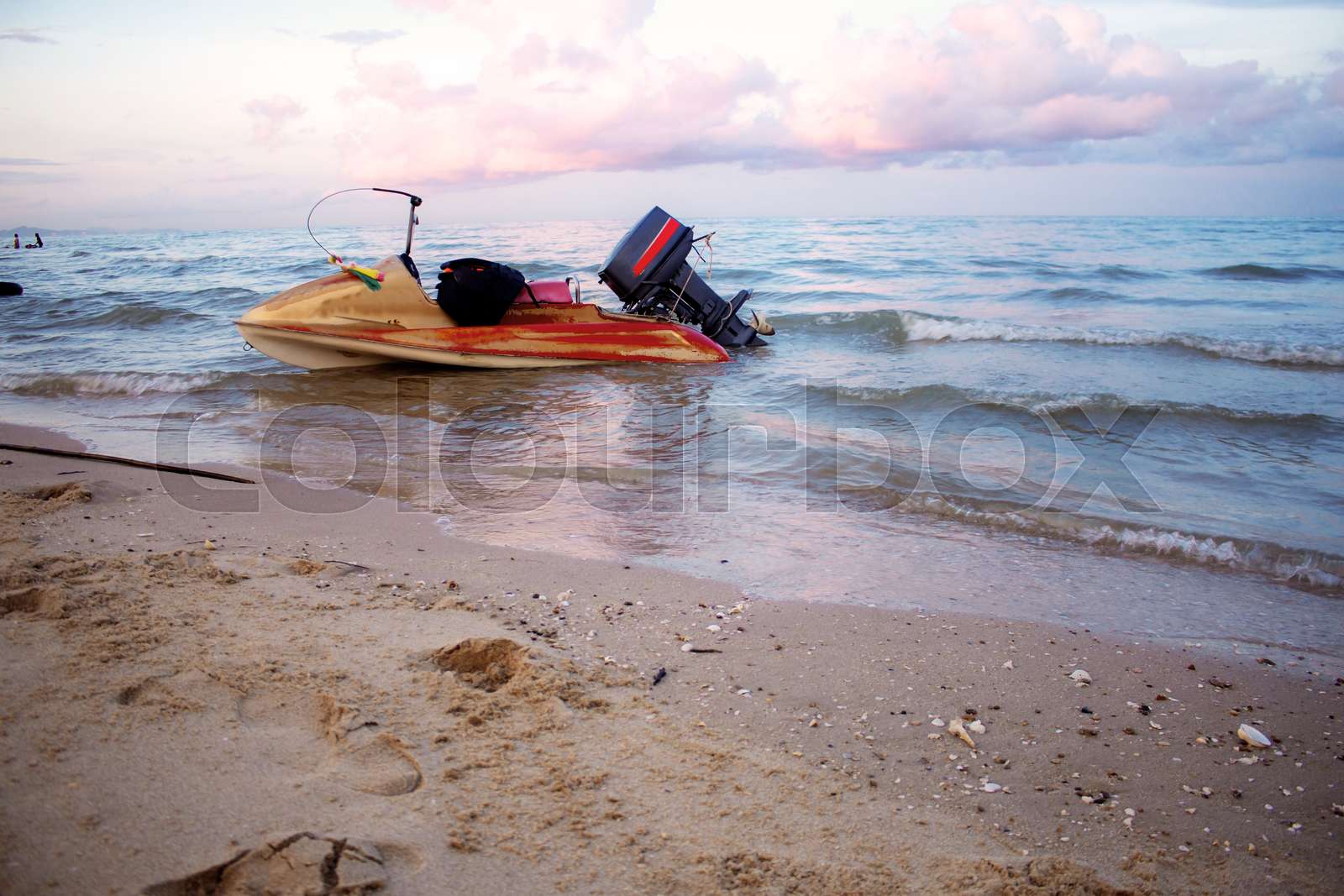 seaside and boat on beach. | Stock image | Colourbox