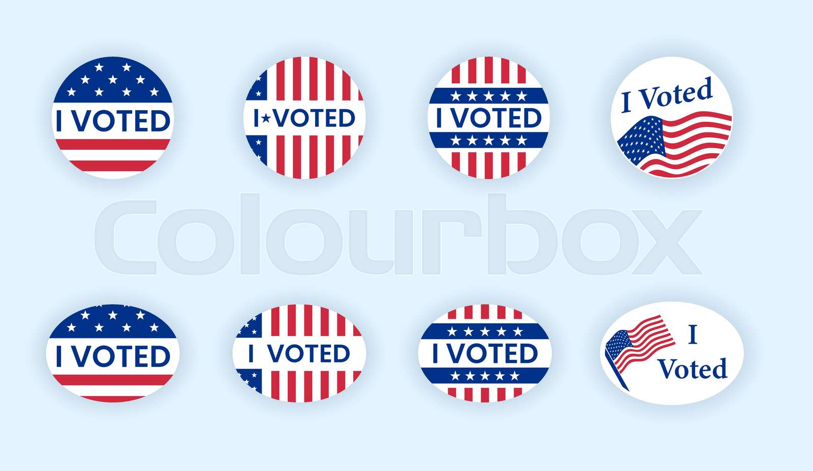 I voted sticker with flattering us american flag. | Stock vector ...