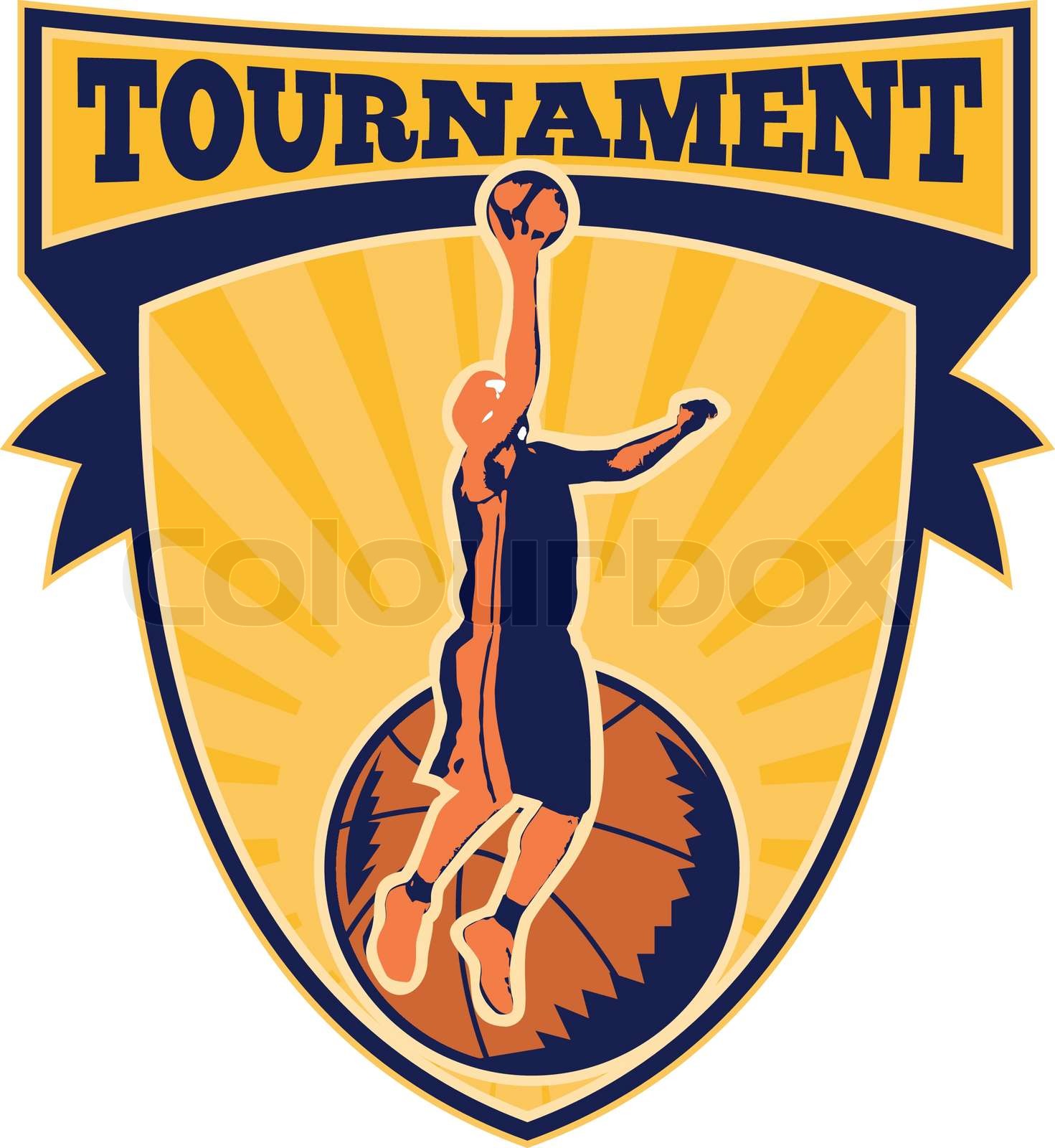 Basketball Player Lay-up Ball Shield | Stock vector | Colourbox