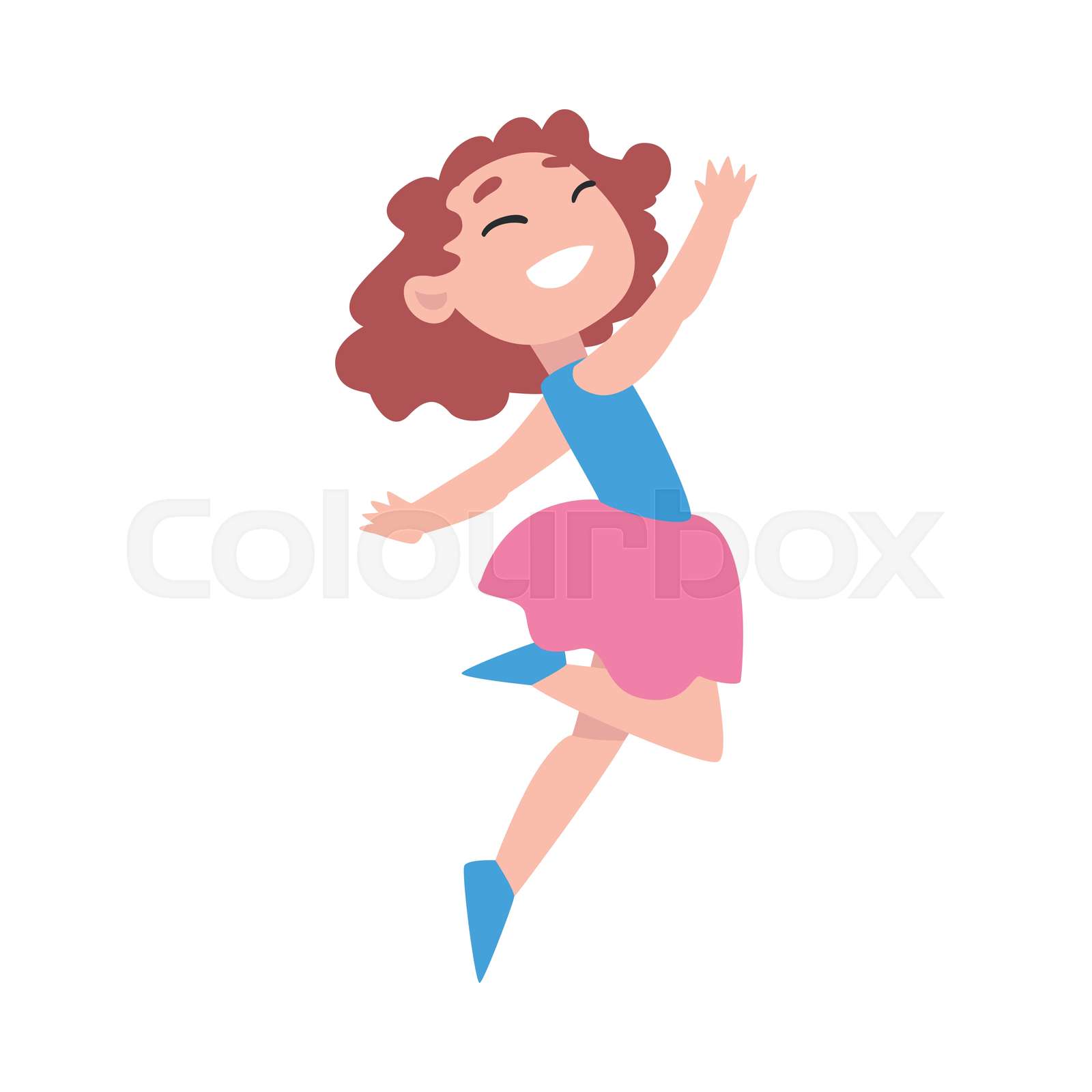 Little Girl Jumping, Cute Happy Preschooler Girl in Dress Having Fun ...