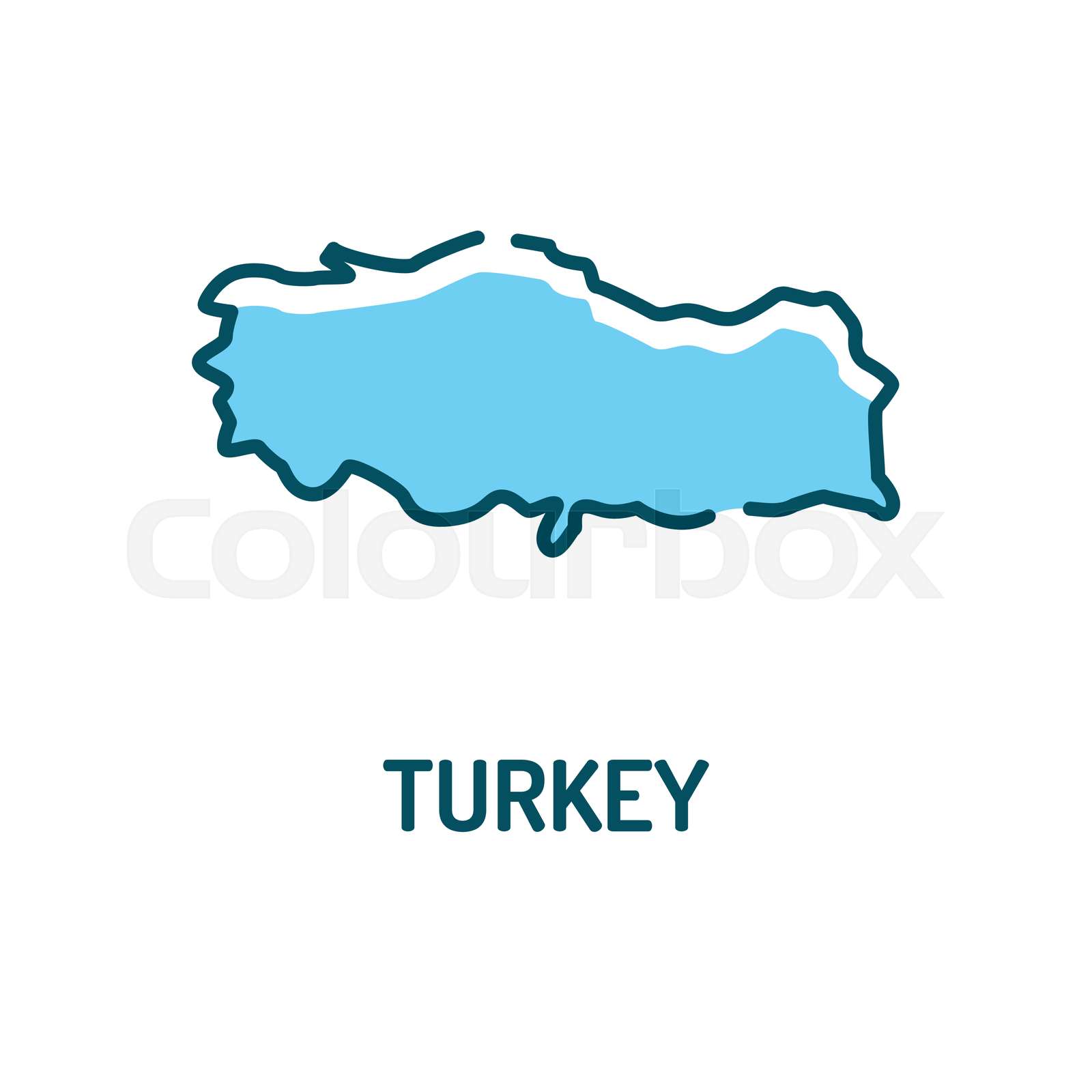 Turkey Country Map Outline