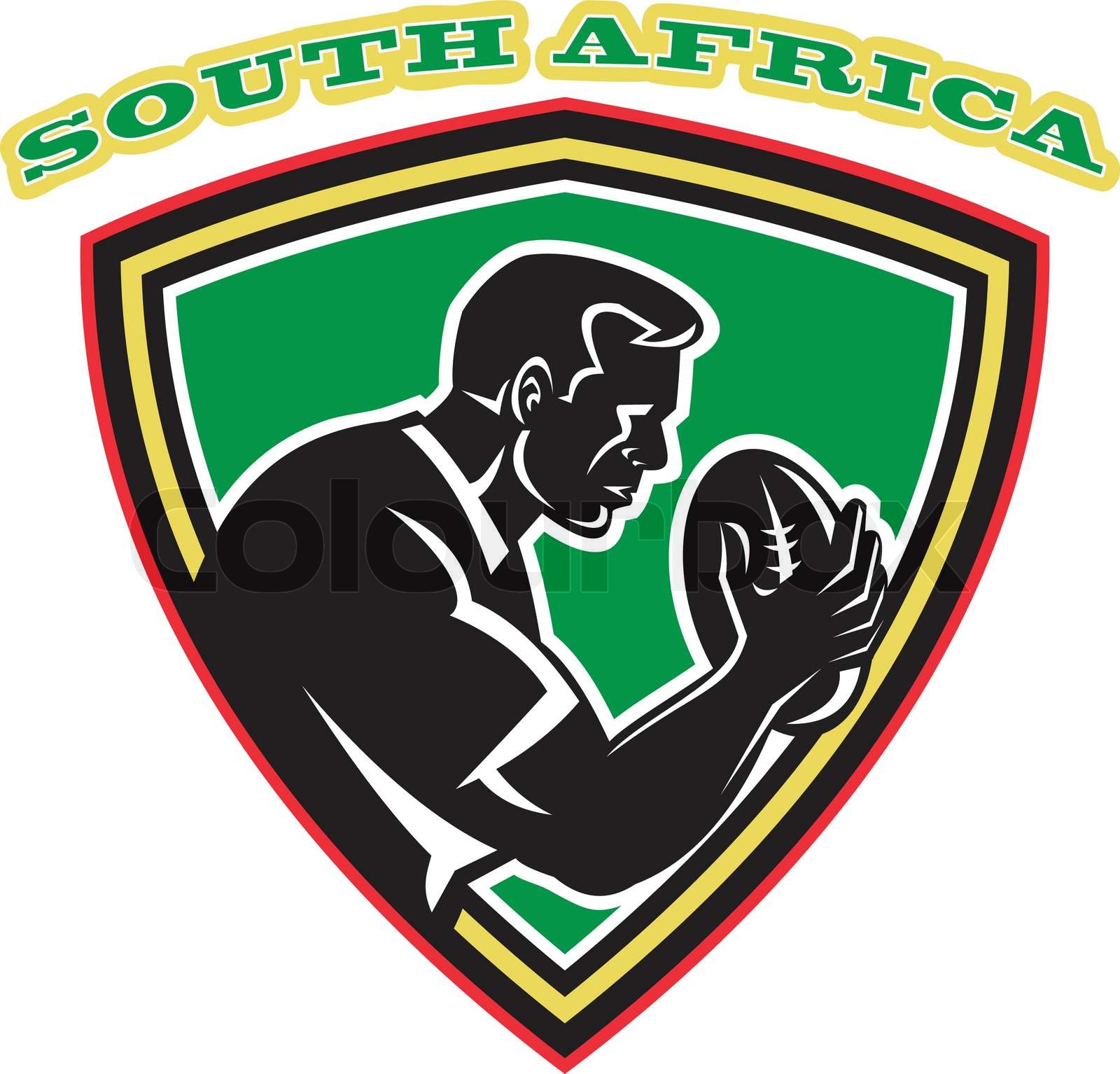 Rugby player South Africa shield | Stock vector | Colourbox