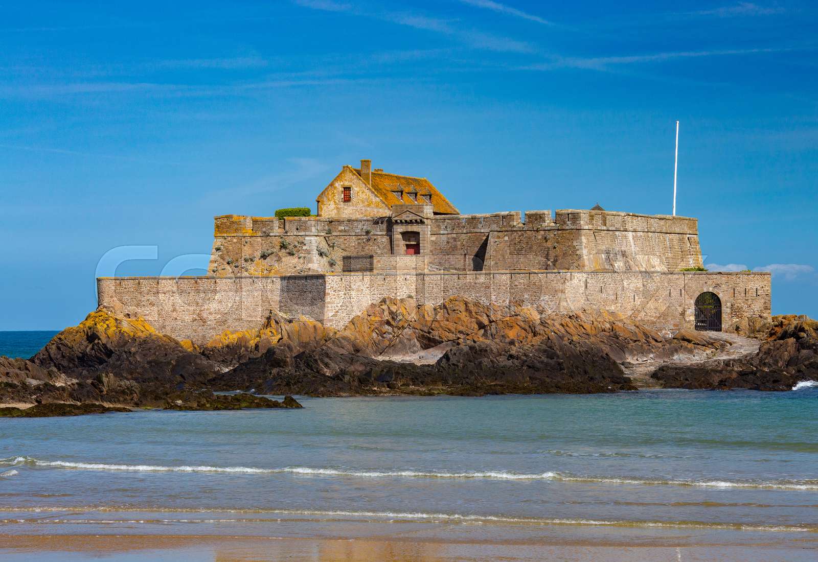 Saint Malo. Fort National on the island. | Stock image | Colourbox