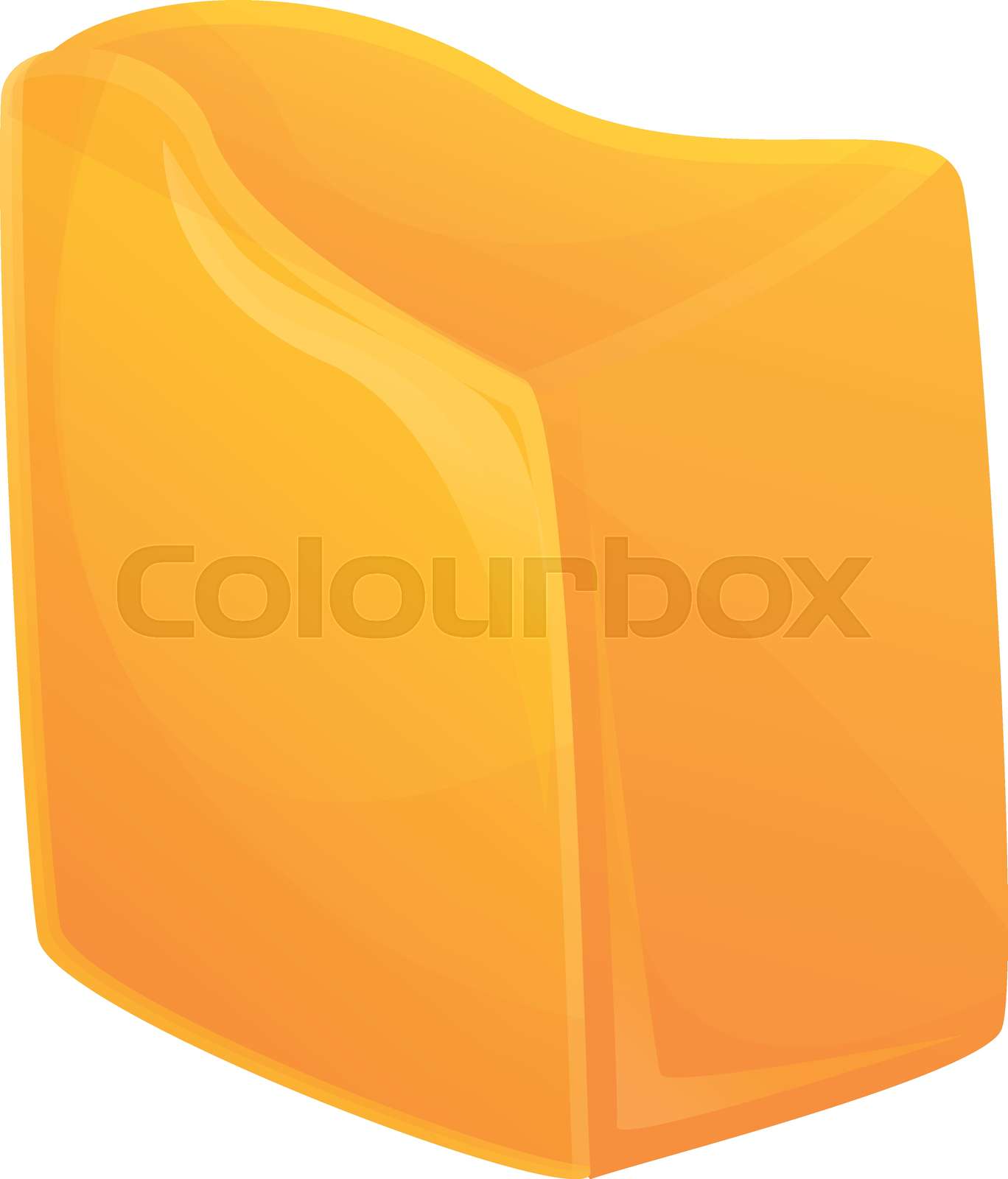 Cheddar cheese icon, cartoon style | Stock vector | Colourbox