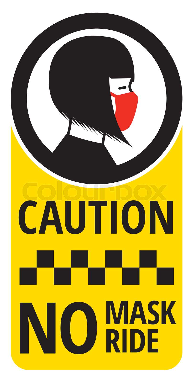 No mask no ride sign | Stock vector | Colourbox