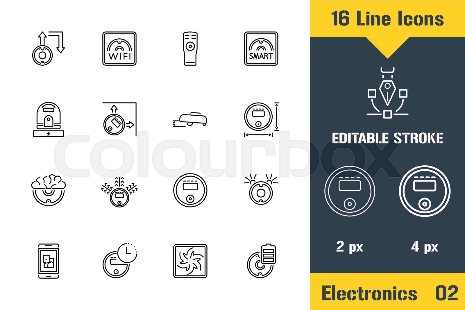 Smart House, Robot Vacuum Cleaner. Thin line icon - Outline flat vector ...