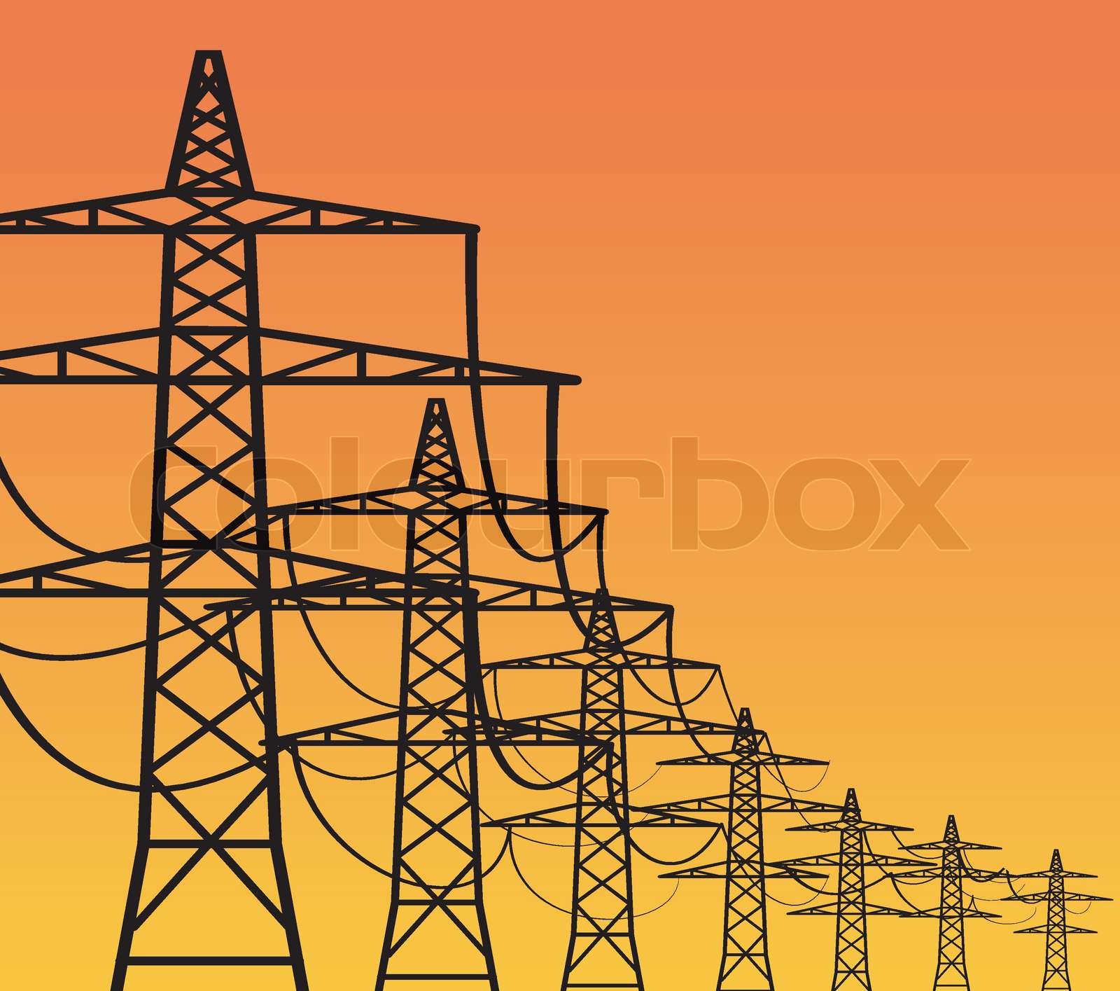 Electricity Pylons | Stock vector | Colourbox
