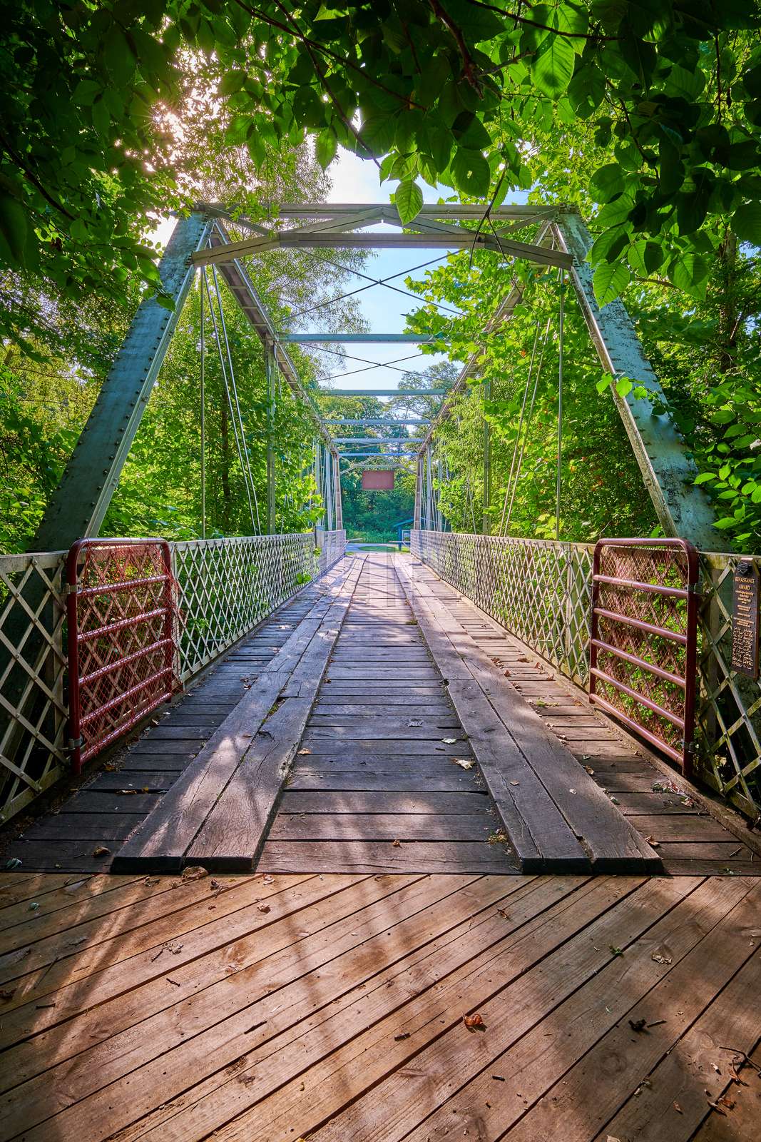 Old Iron Pedestrian Bride at Pershing State Park, MO | Stock image ...