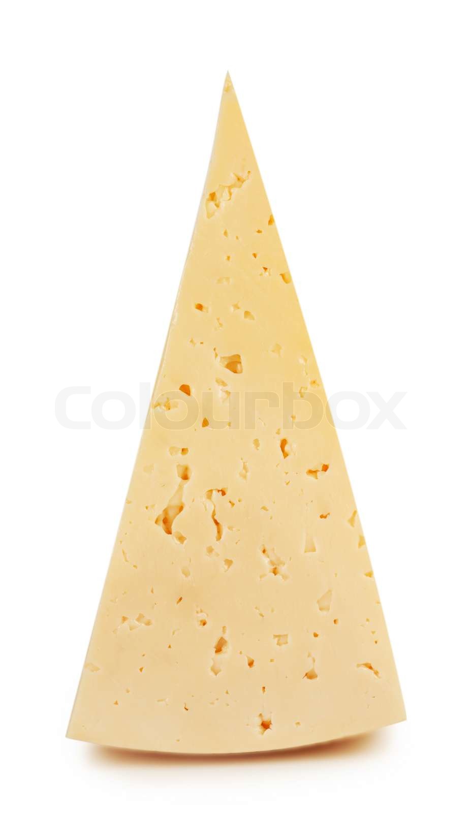 Triangular piece of cheese | Stock image | Colourbox