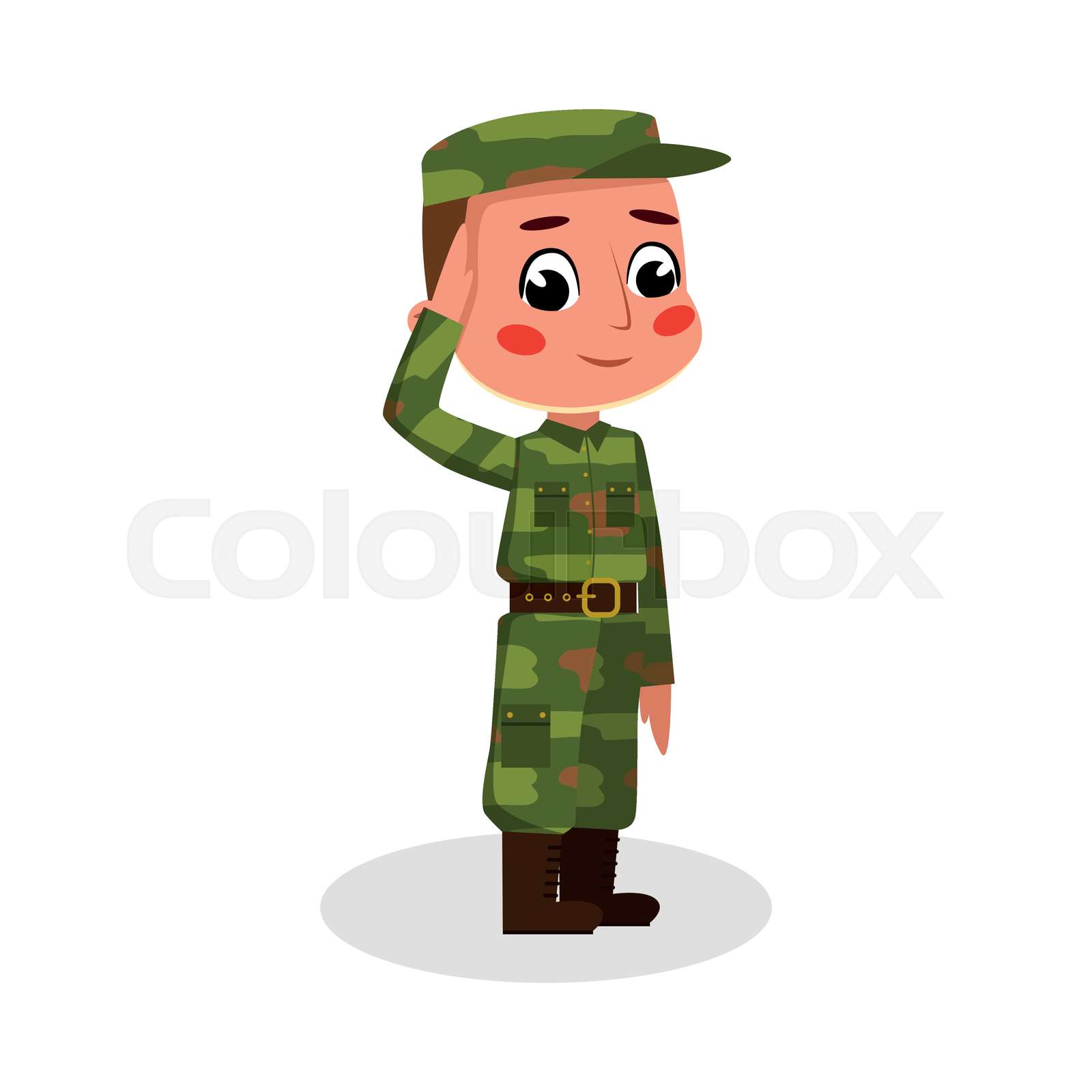 Cartoon Army Man Saluting