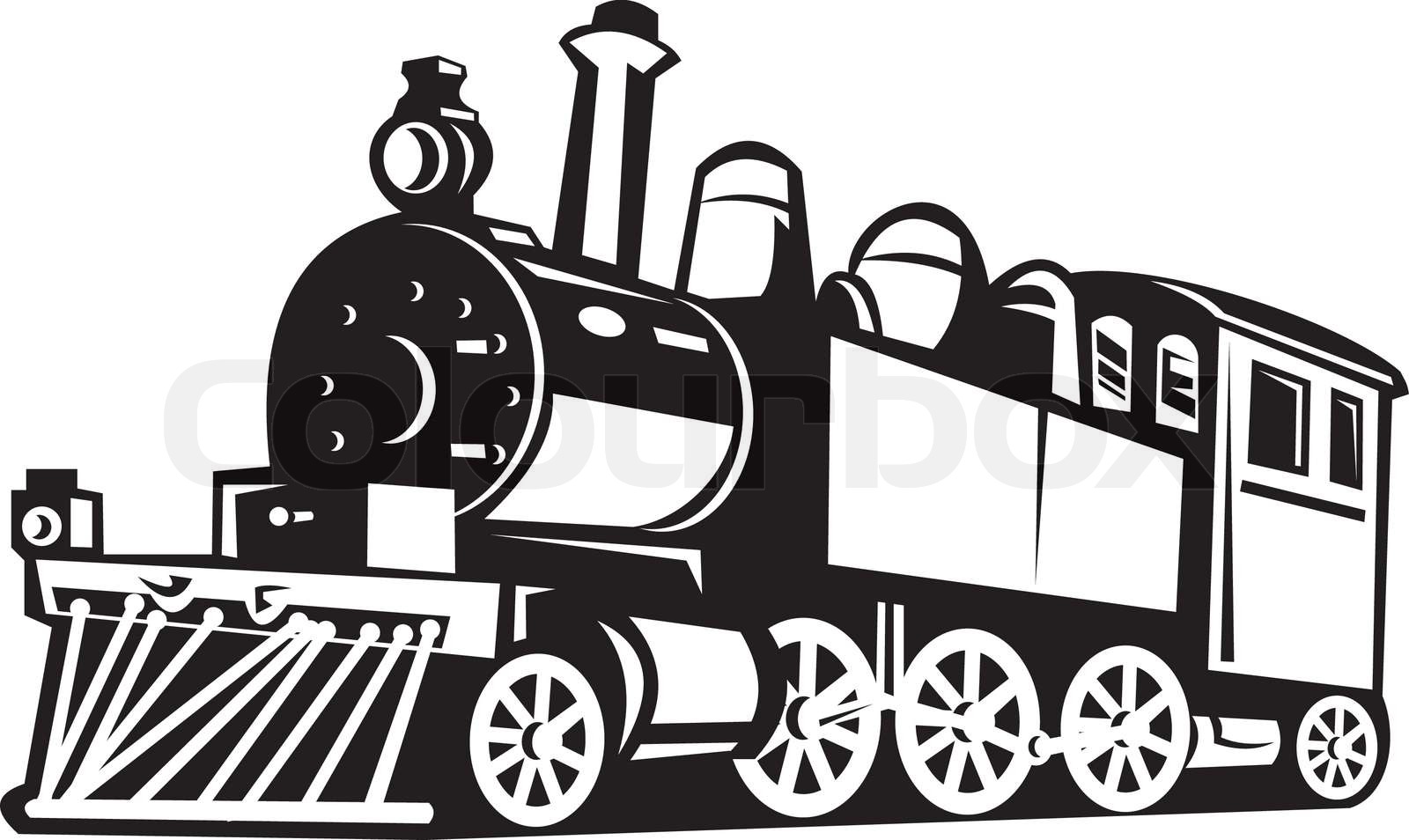 steam train locomotive retro | Stock vector | Colourbox