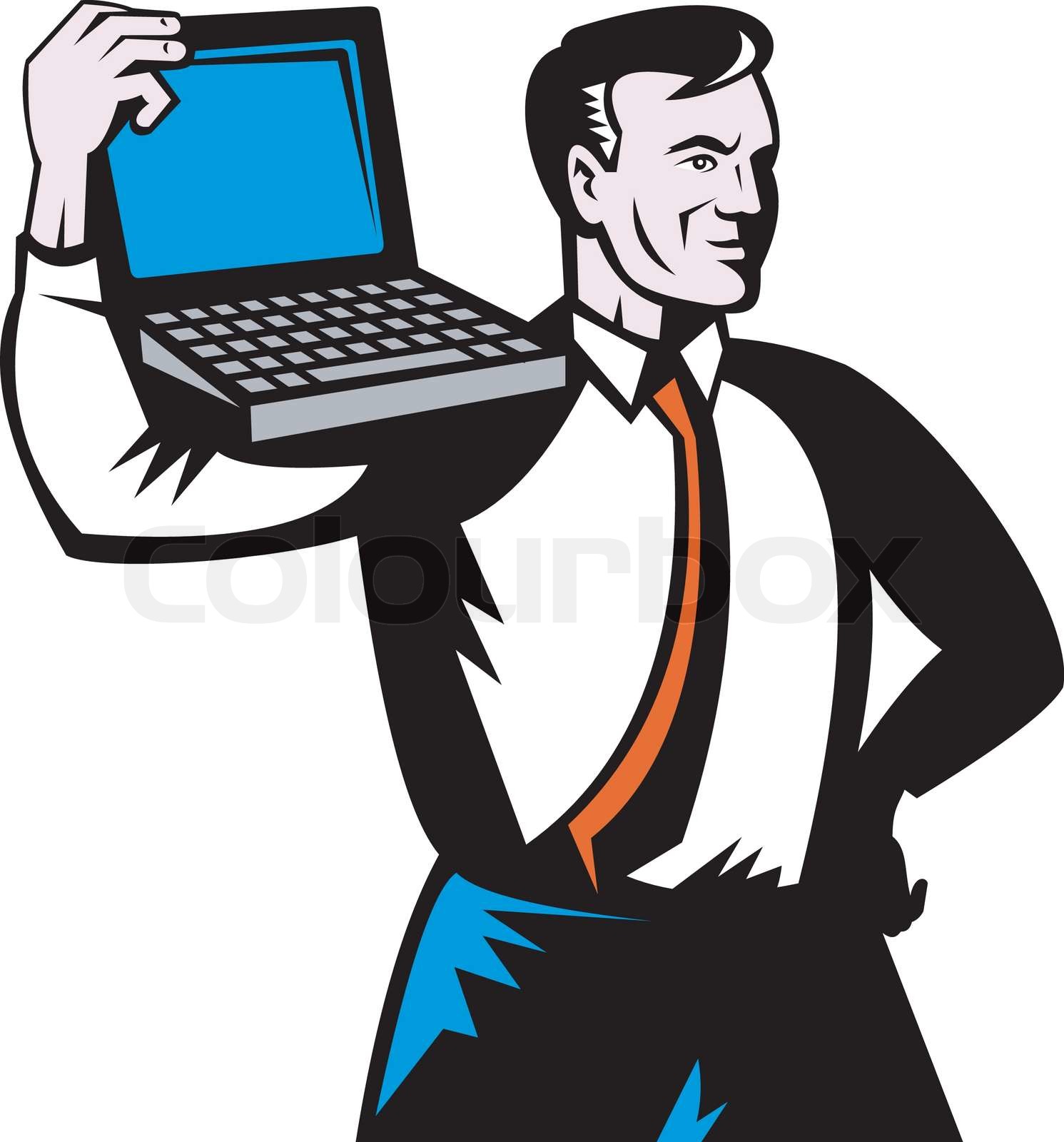 it technician with laptop computer | Stock vector | Colourbox