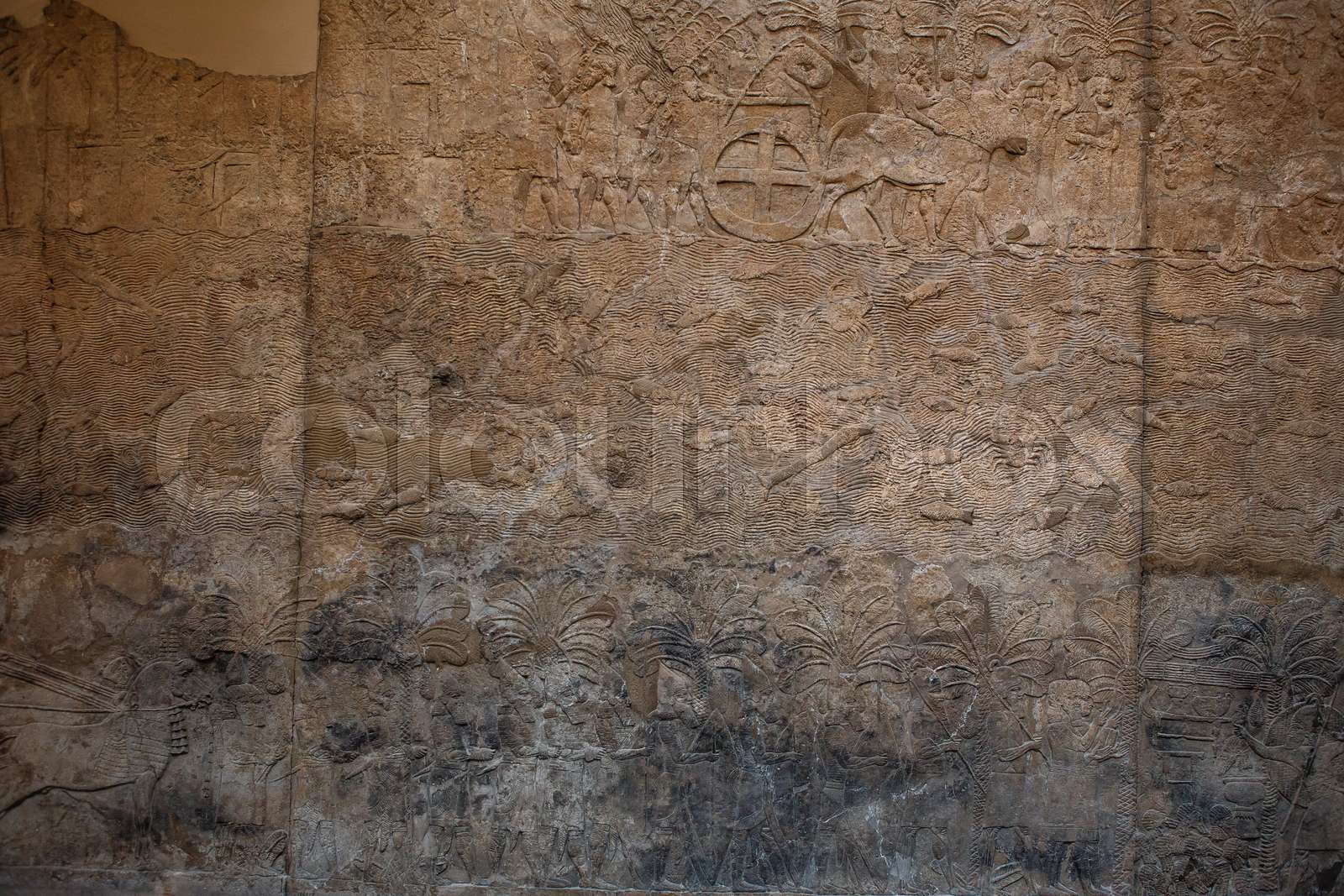Ancient Assyrian stone carving with scripting, BRITISH MUSEUM, London ...