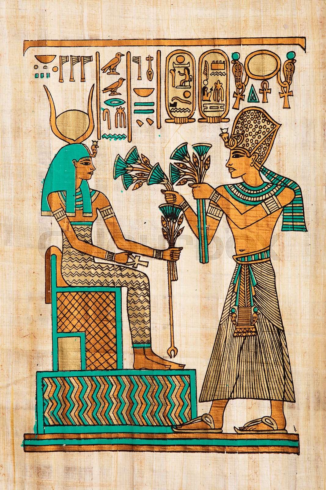old egyptian papyrus. ancient parchment | Stock image | Colourbox