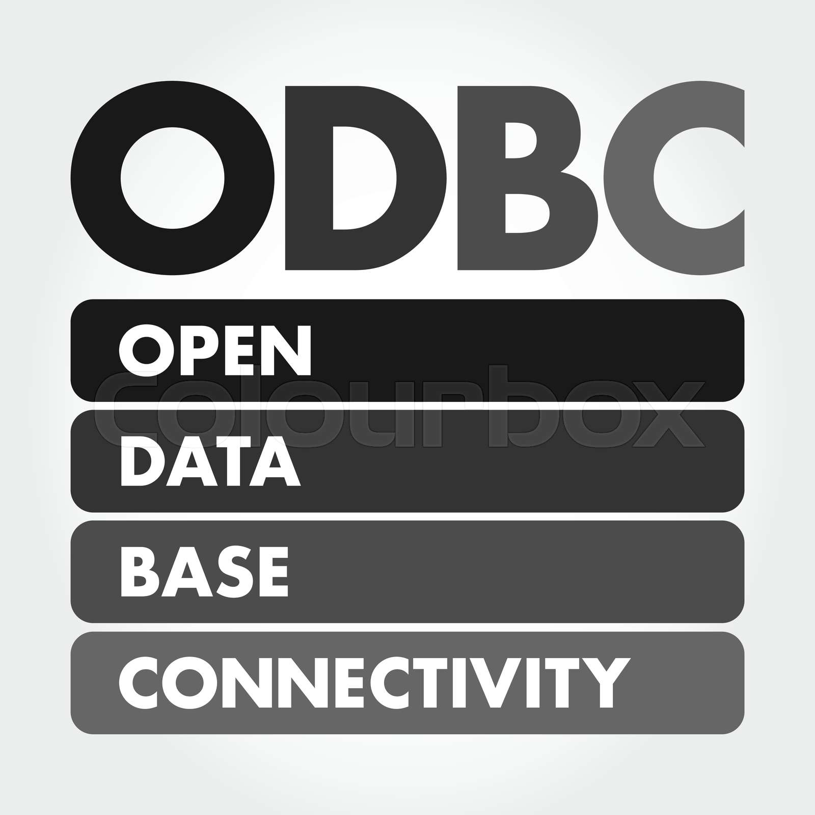 ODBC - Open Database Connectivity acronym | Stock vector | Colourbox
