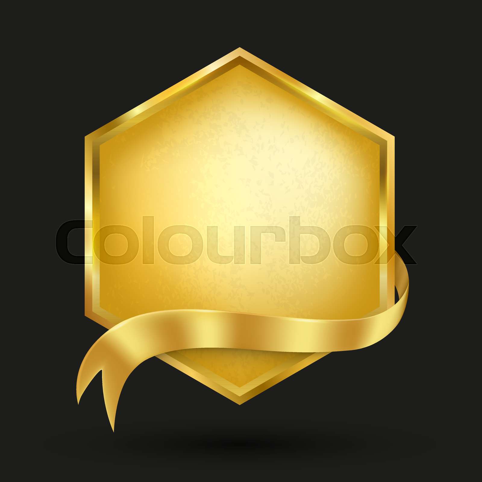 Hexagon gold frame | Stock vector | Colourbox