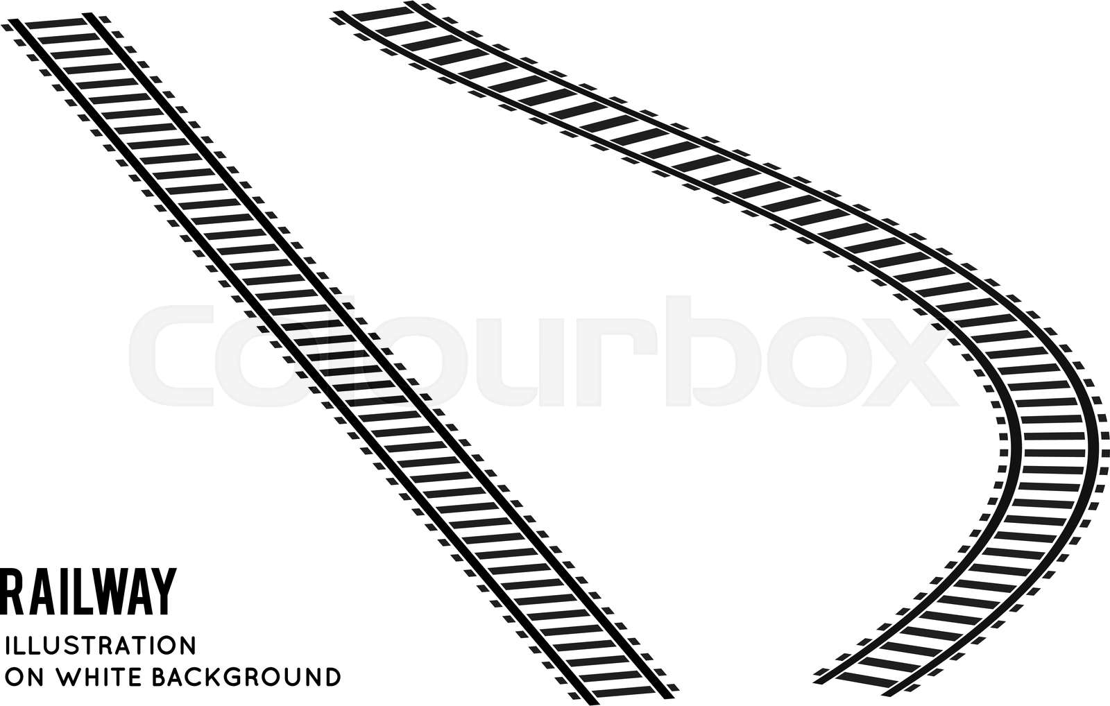 Railroad set top view. Vector illustration on white | Stock vector ...