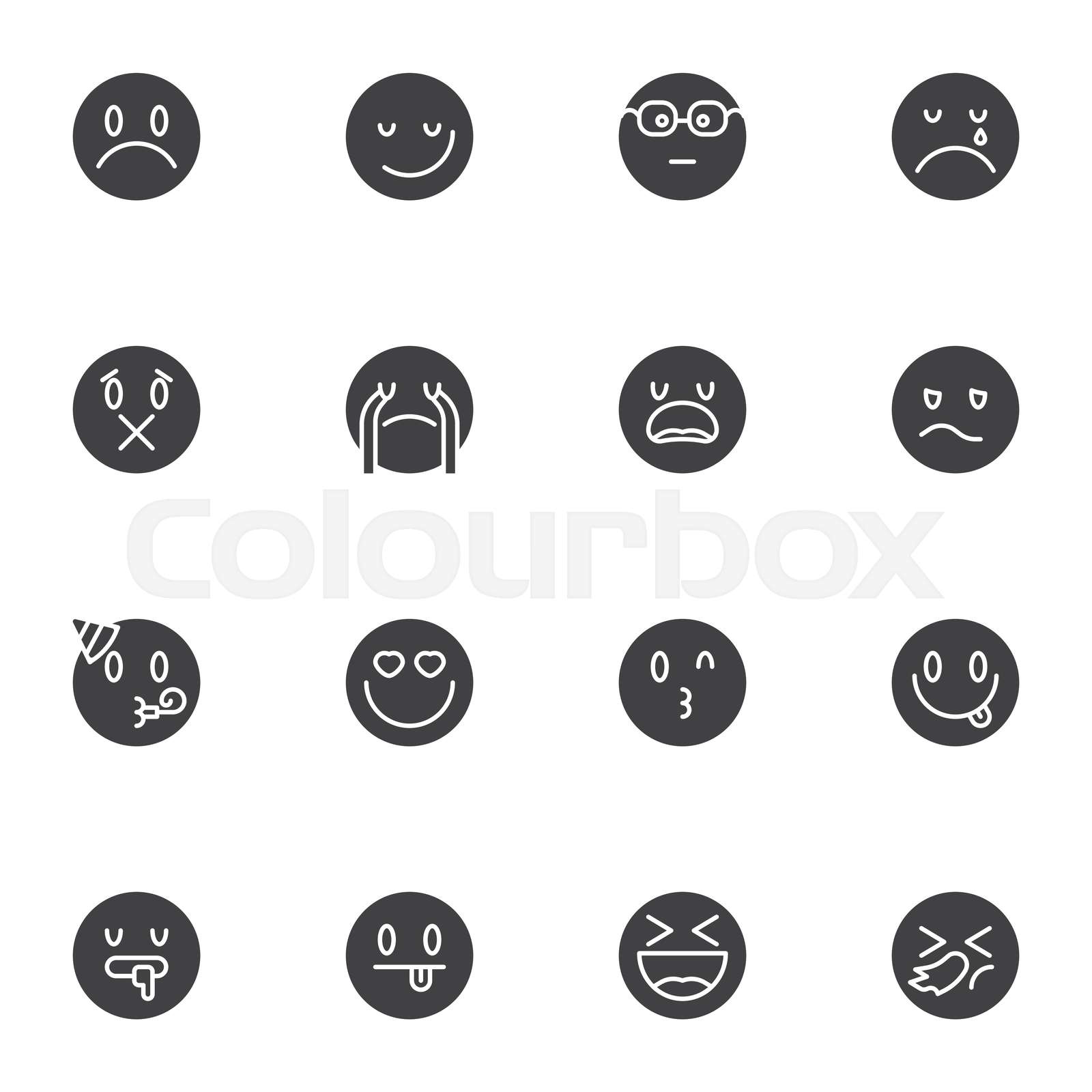 Circle emoji vector icons set | Stock vector | Colourbox