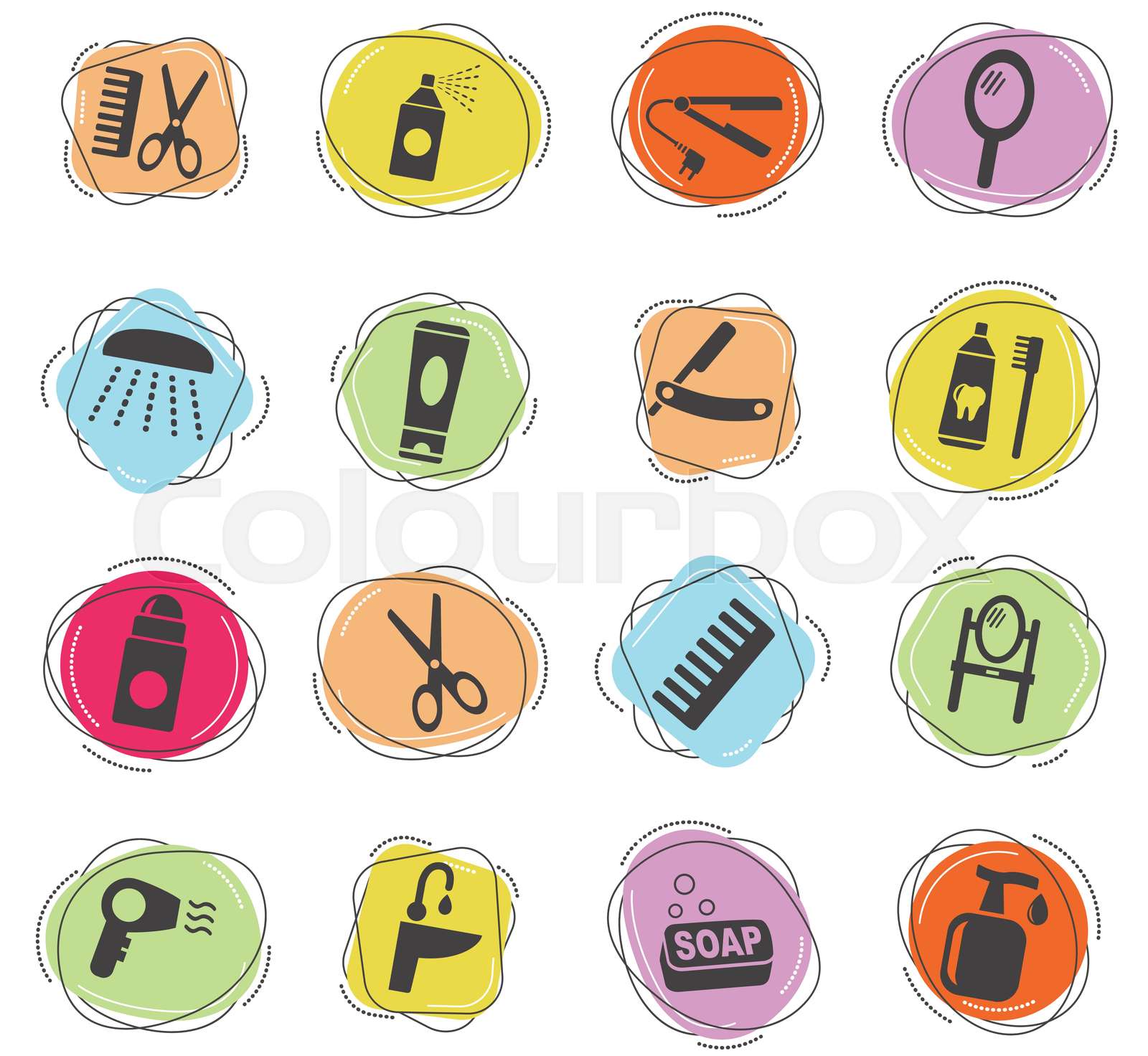 personal care icon set | Stock vector | Colourbox