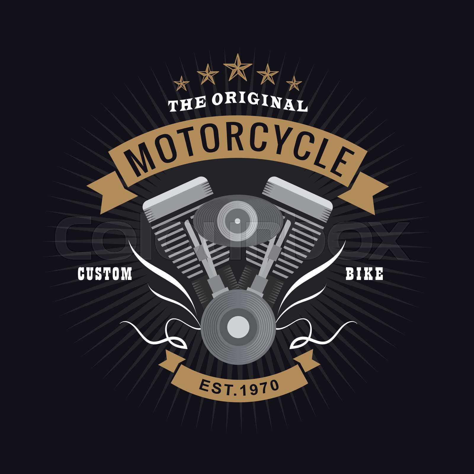 Motorcycle engine logo banner typography vintage vector | Stock vector ...