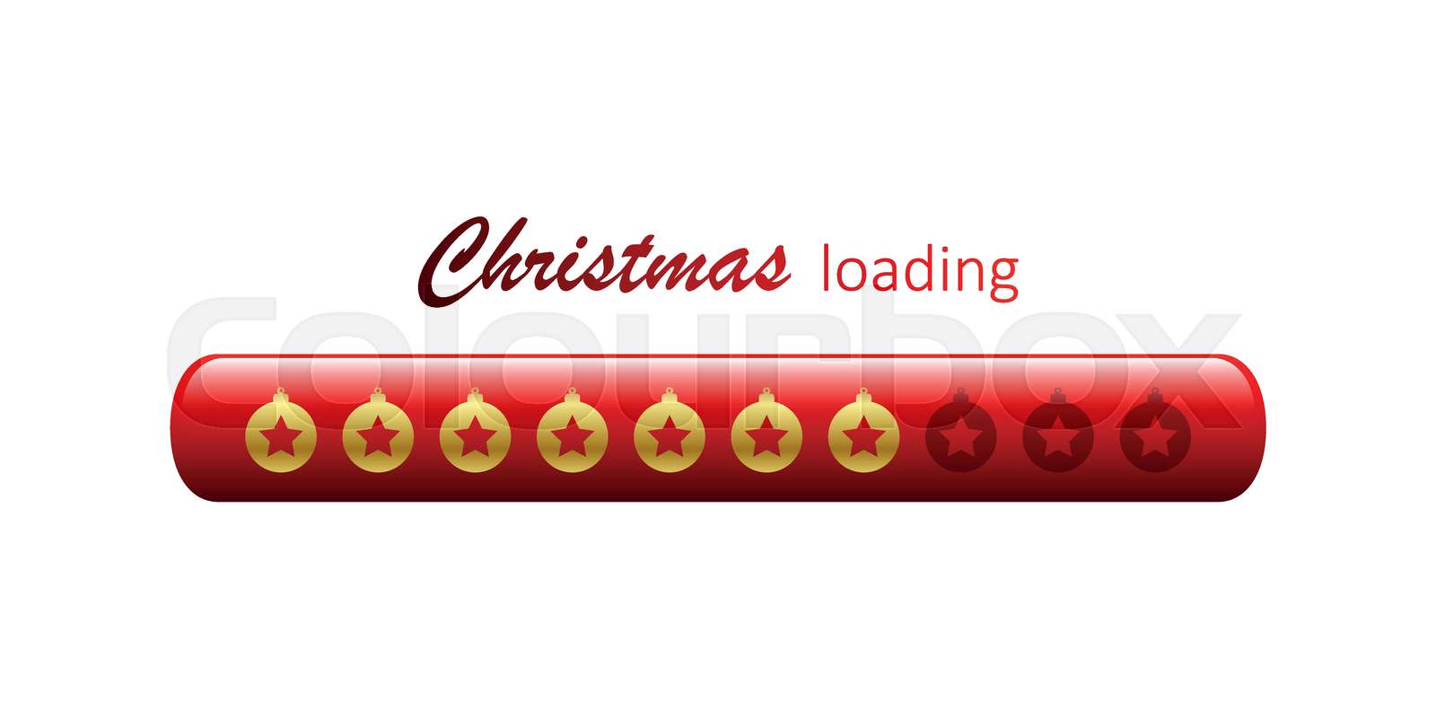 christmas loading bar with star bauble | Stock vector | Colourbox