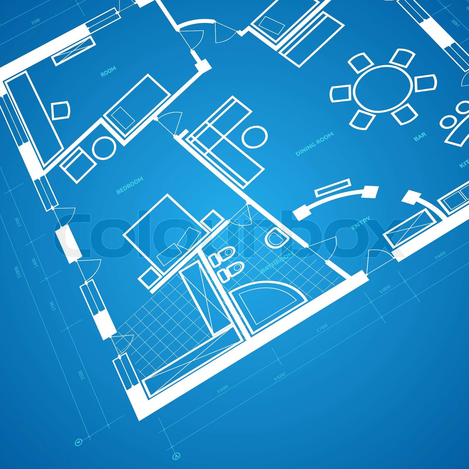 abstrakte Blaupause-Hintergrund | Stock-Vektor | Colourbox