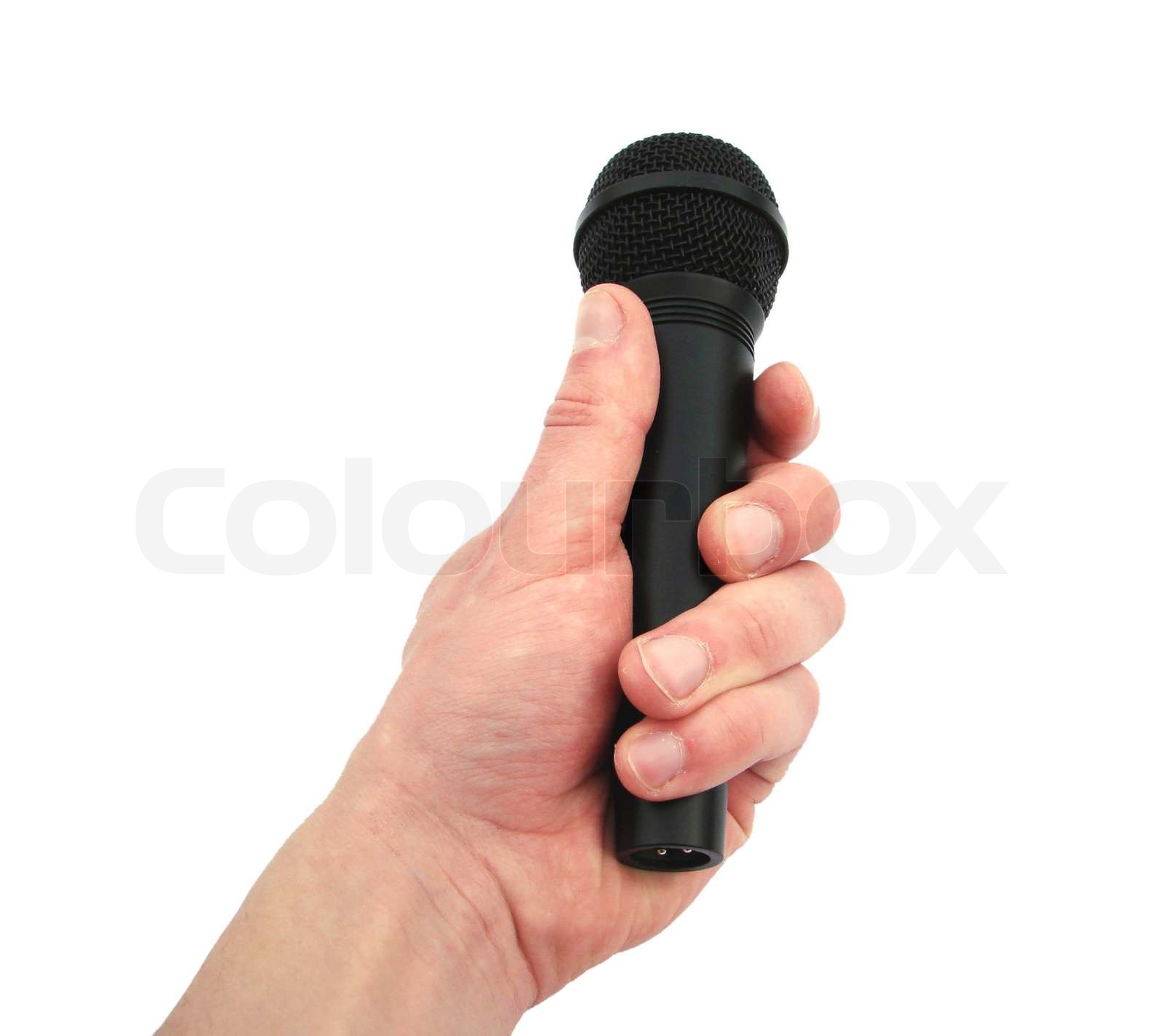 Hand with microphone | Stock image | Colourbox