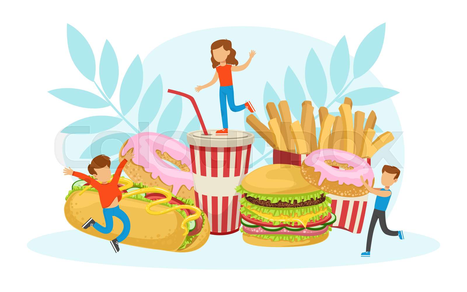 Kids Eating Junk Food Clipart