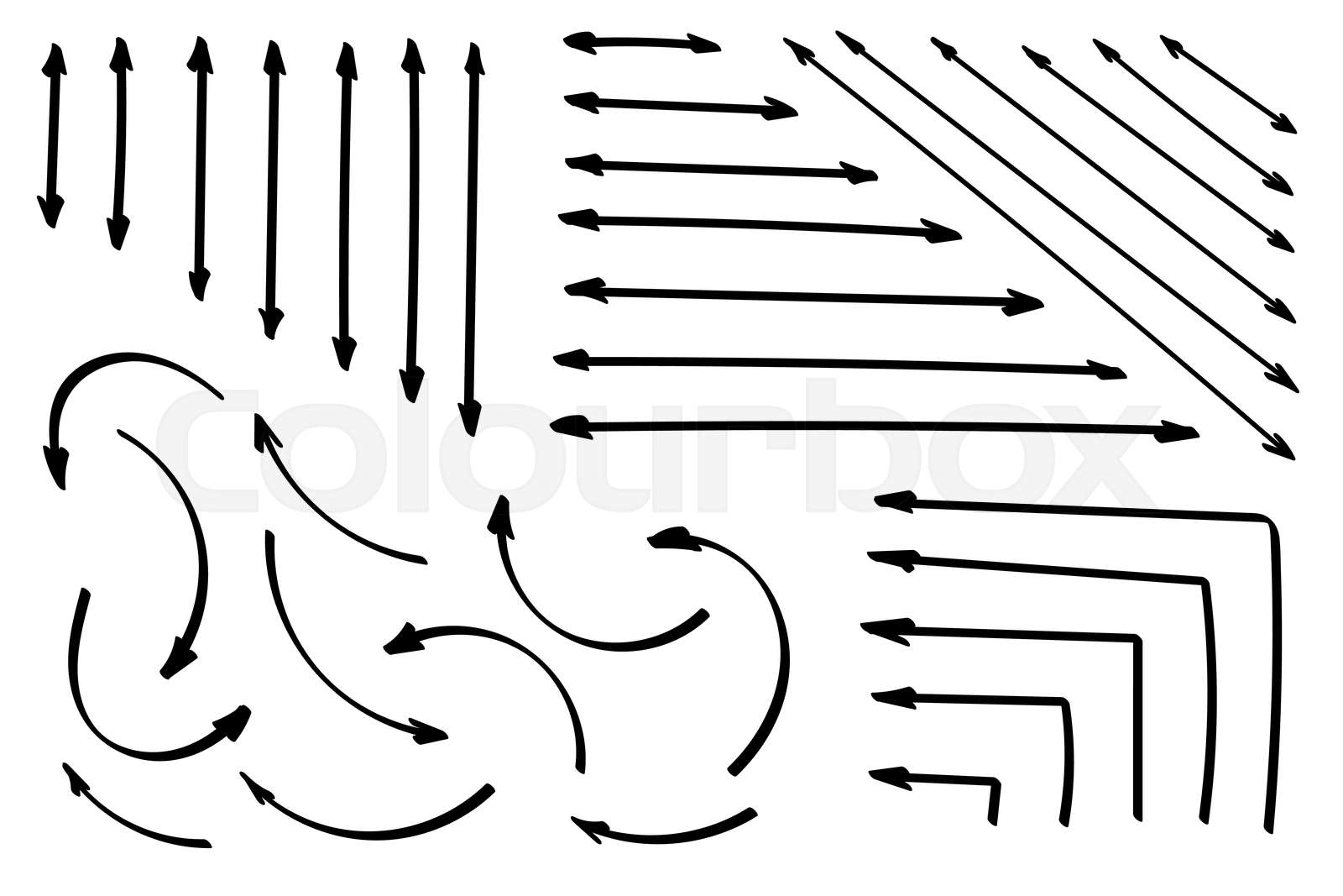 Doodle symbols. Pointer icons. Pointer graphic symbols. | Stock vector ...