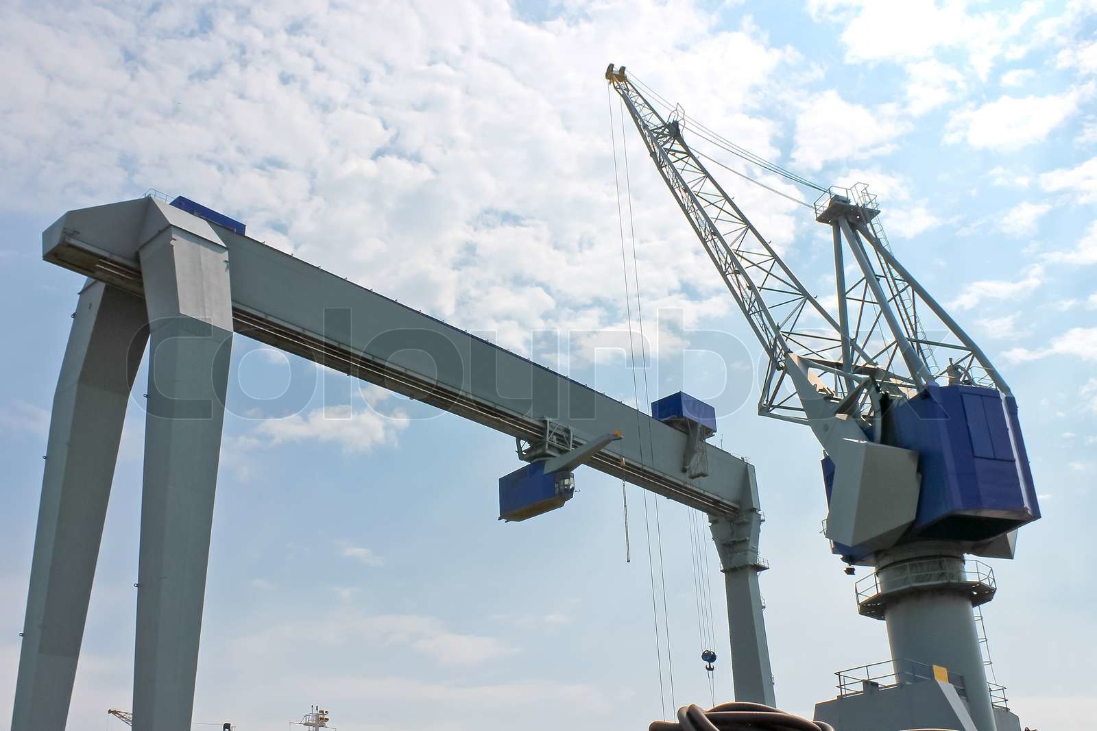 Gantry crane for unloading at the port | Stock image | Colourbox