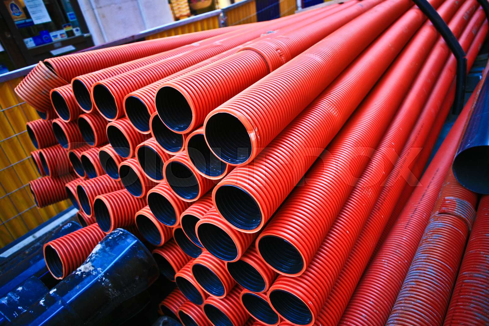 Red pipes | Stock image | Colourbox