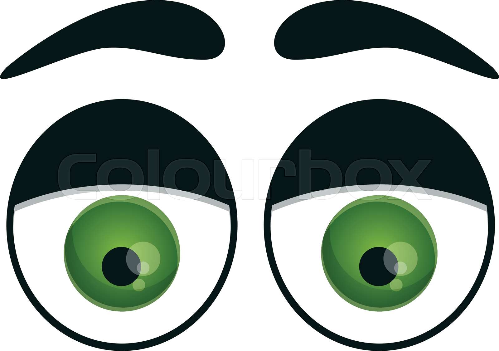 Tired eyes icon, cartoon style | Stock vector | Colourbox