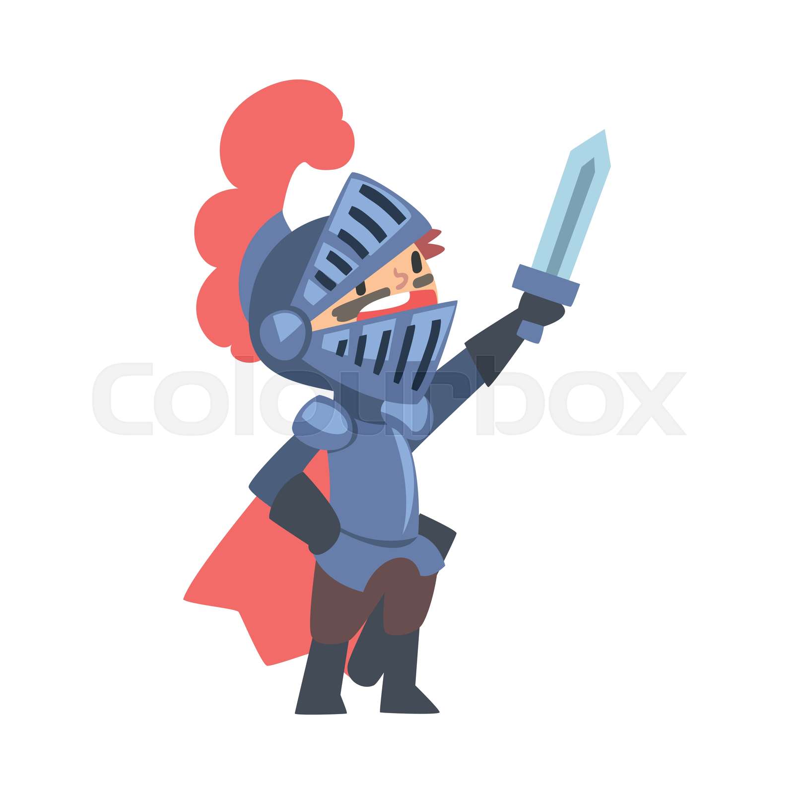 ritter, mittelalterlich, cartoon | Stock-Vektor | Colourbox