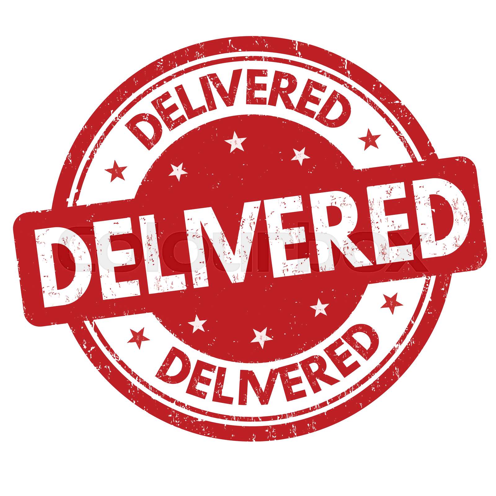 Delivered grunge rubber stamp | Stock vector | Colourbox