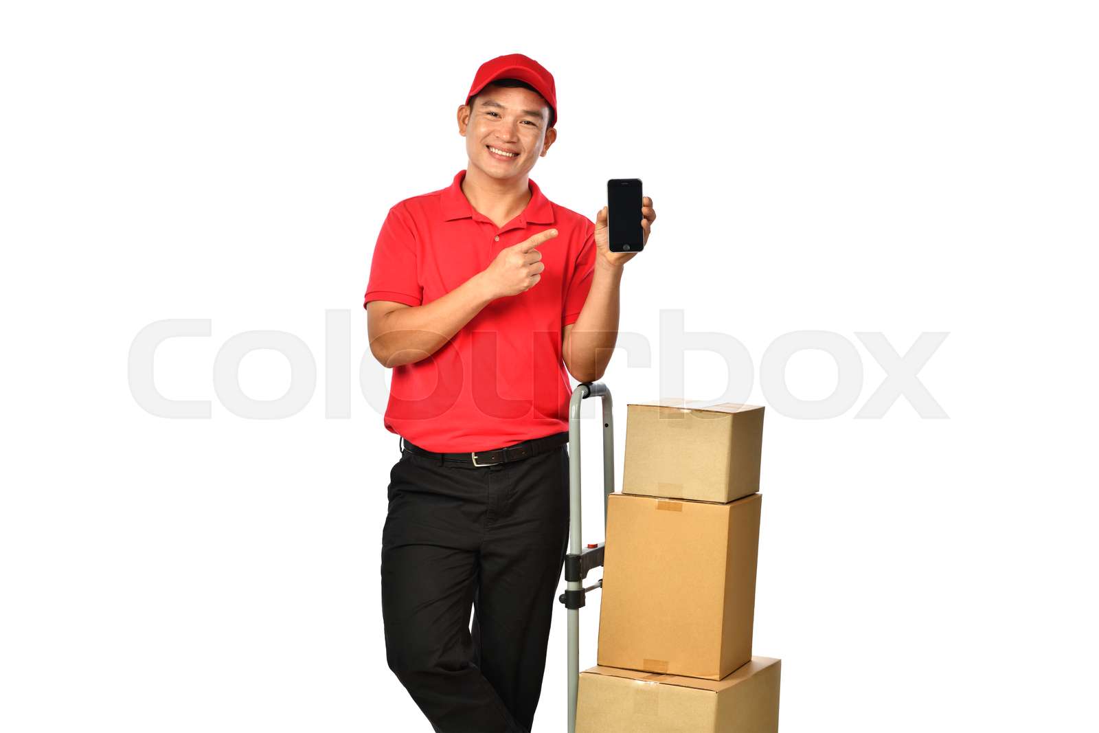 Delivery man, Isolated | Stock image | Colourbox