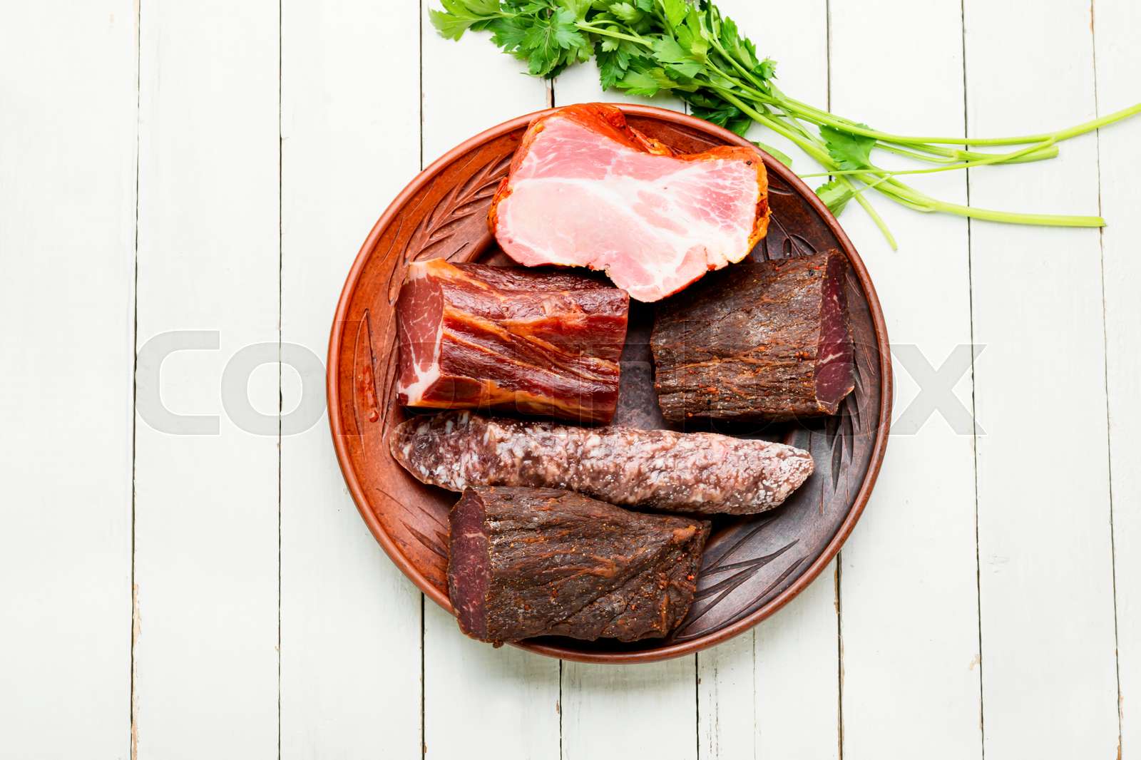 Cured meat platter | Stock image | Colourbox