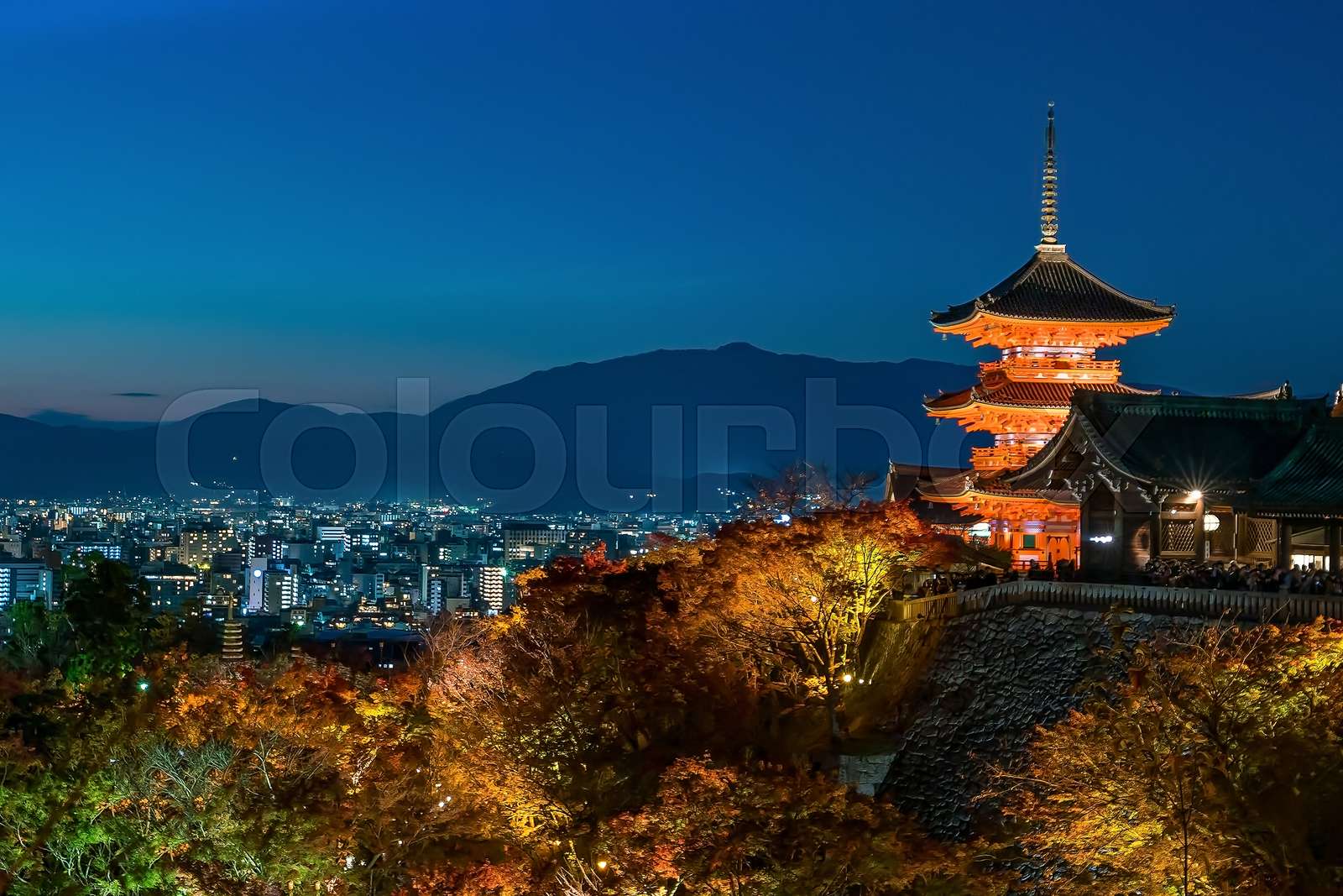Kiyomizu-dera Temple autumn season in Kyoto, Japan | Stock image ...
