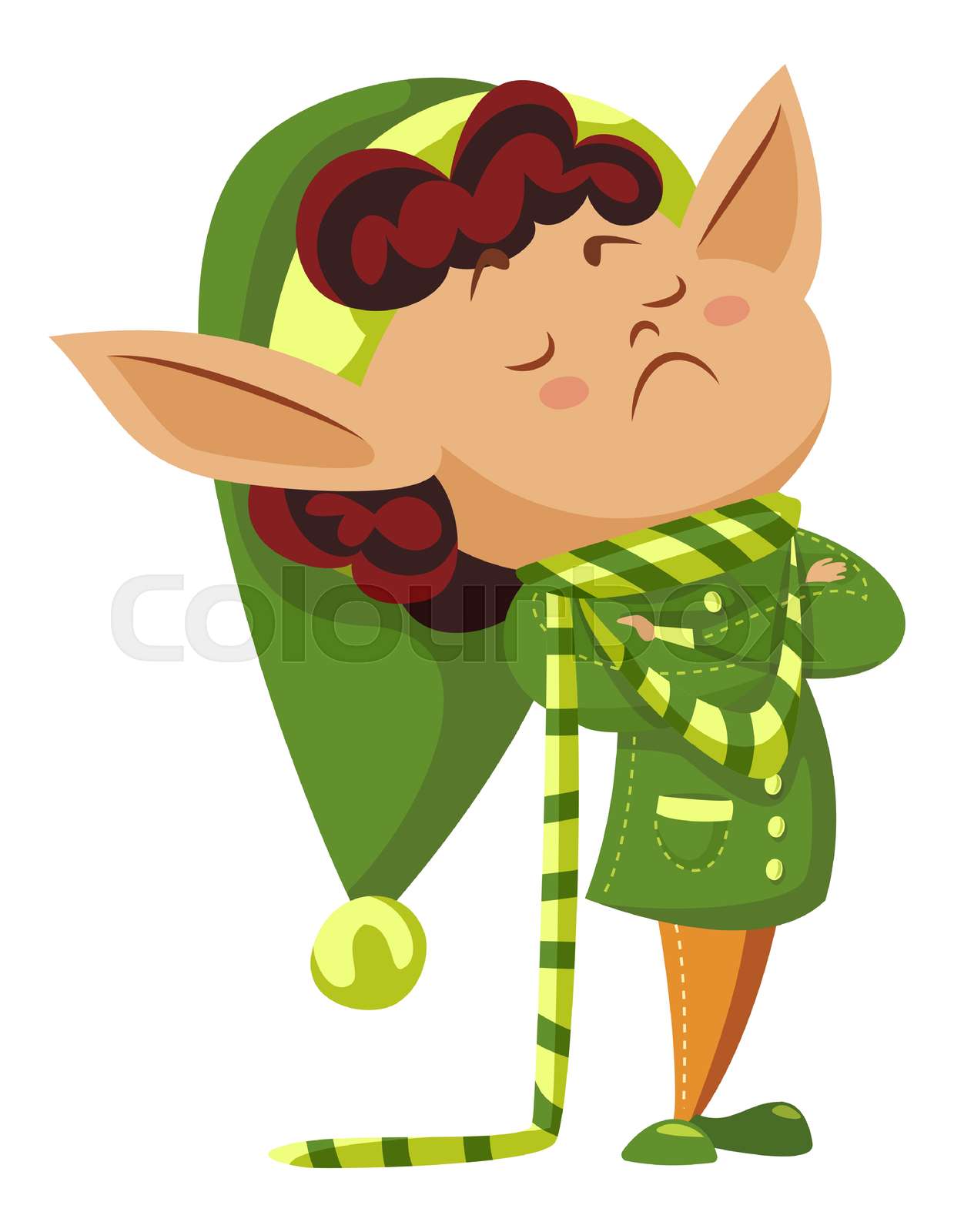 Winter Fairy Character Elf Crossing Hands Vector | Stock vector | Colourbox