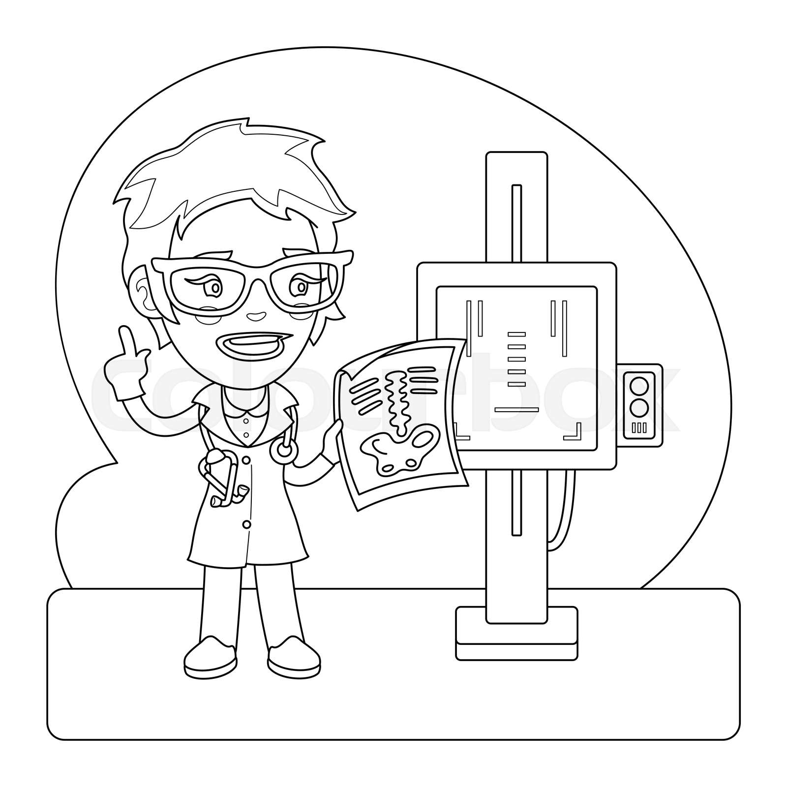 X-Ray Operator Coloring Page | Stock vector | Colourbox