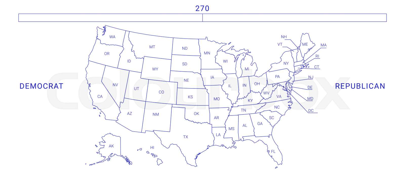 US election map. American Presidential Election results infographics ...