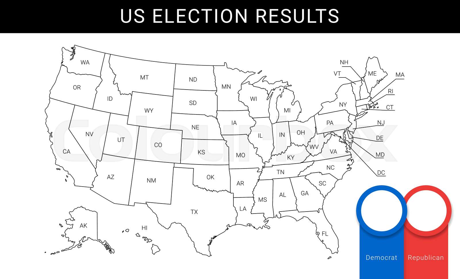 US election map. American Presidential Election results infographics ...