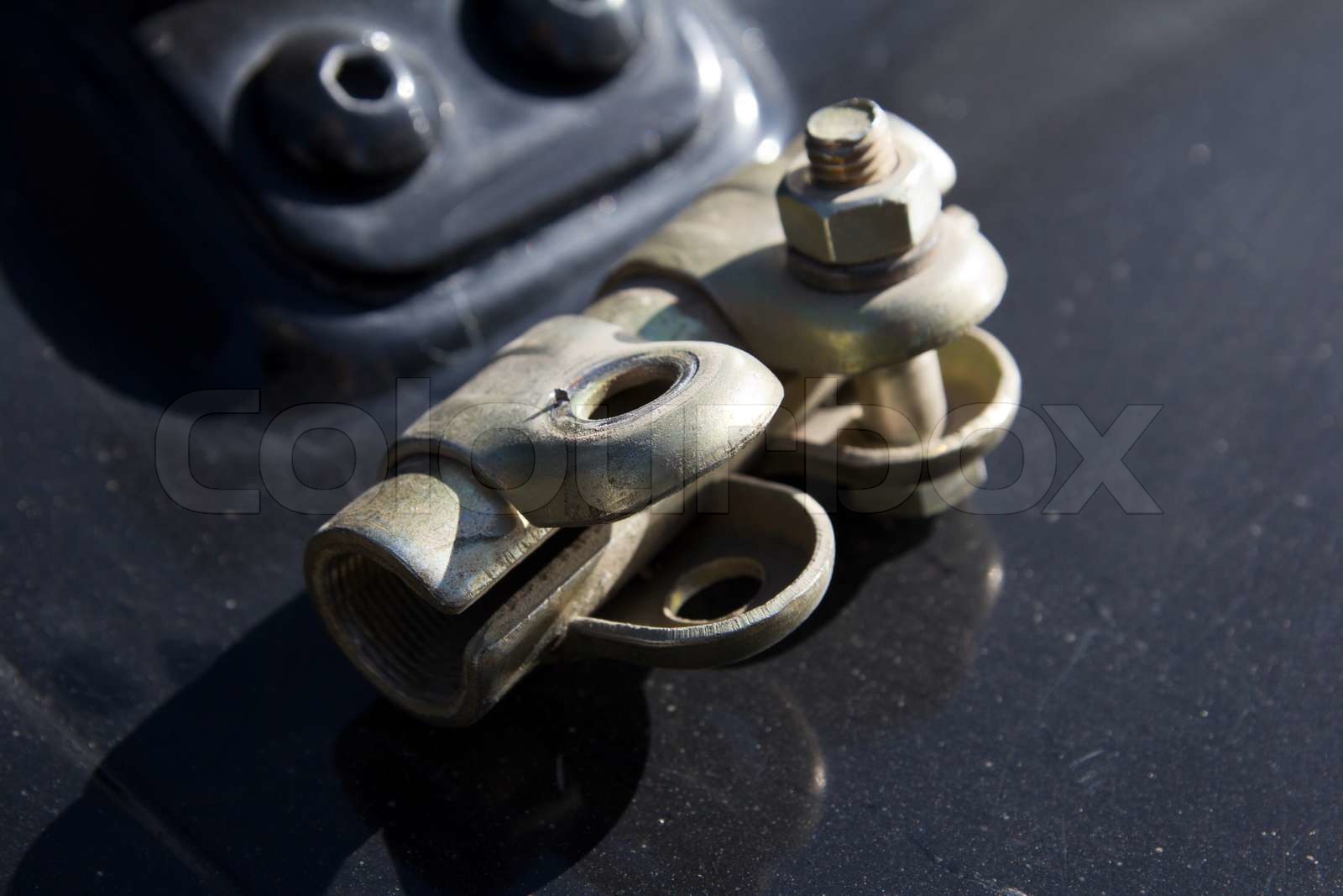 clamp on a black car | Stock image | Colourbox