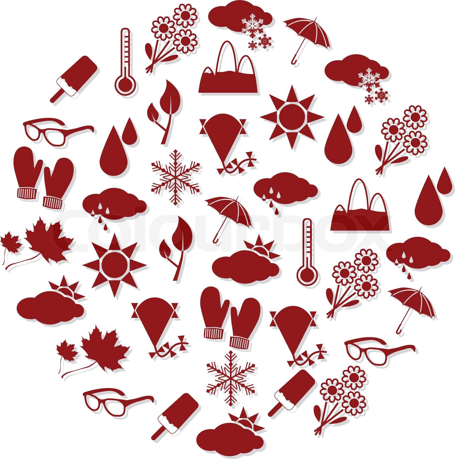 Weather Icons In Circle Stock Vector Colourbox weather-icons-in-circle-stock-vector-colourbox