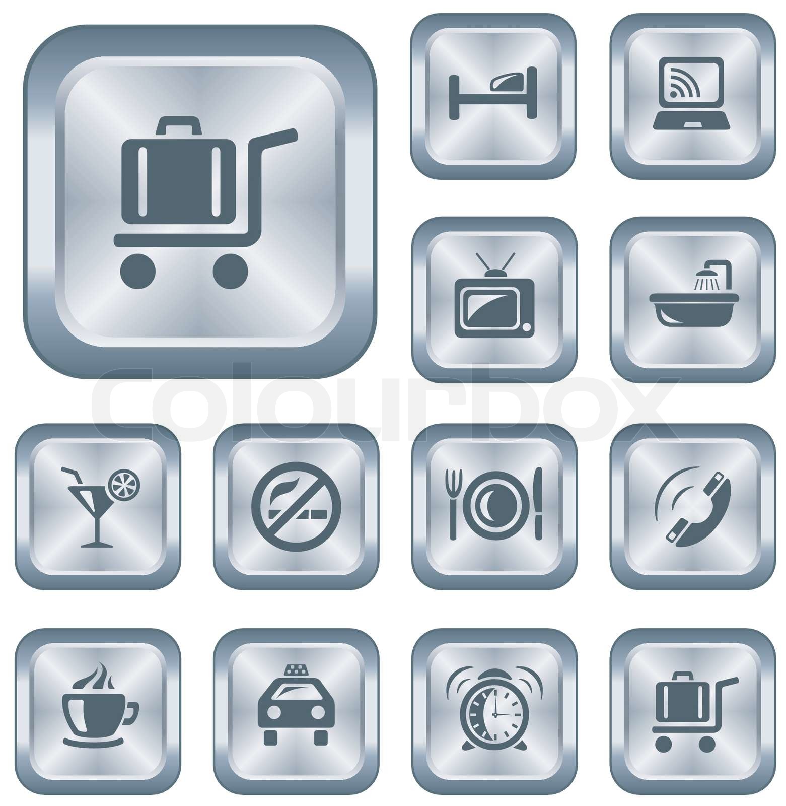 Hotel button set | Stock vector | Colourbox