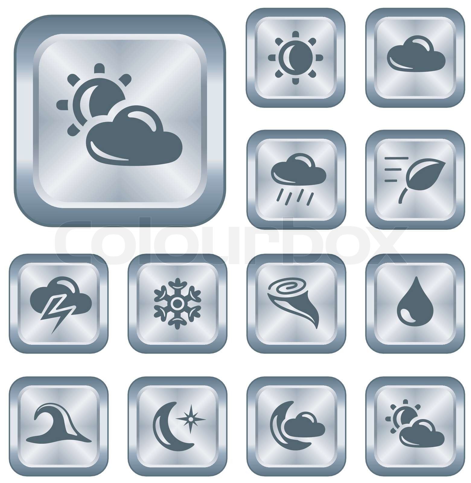 Weather button set | Stock vector | Colourbox
